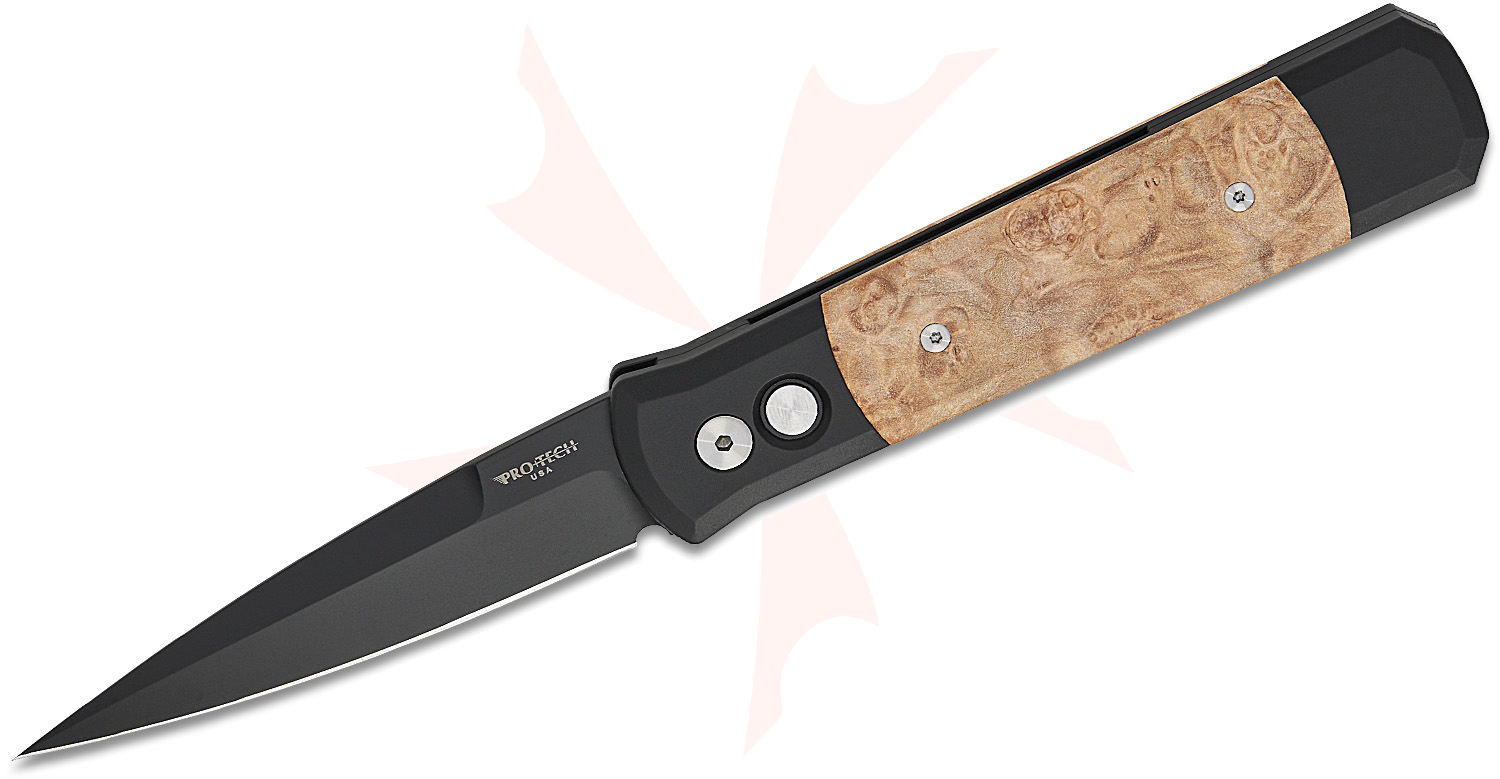 Pro-Tech 906 Godfather AUTO Folding Knife 4" 154CM Black DLC Plain ...