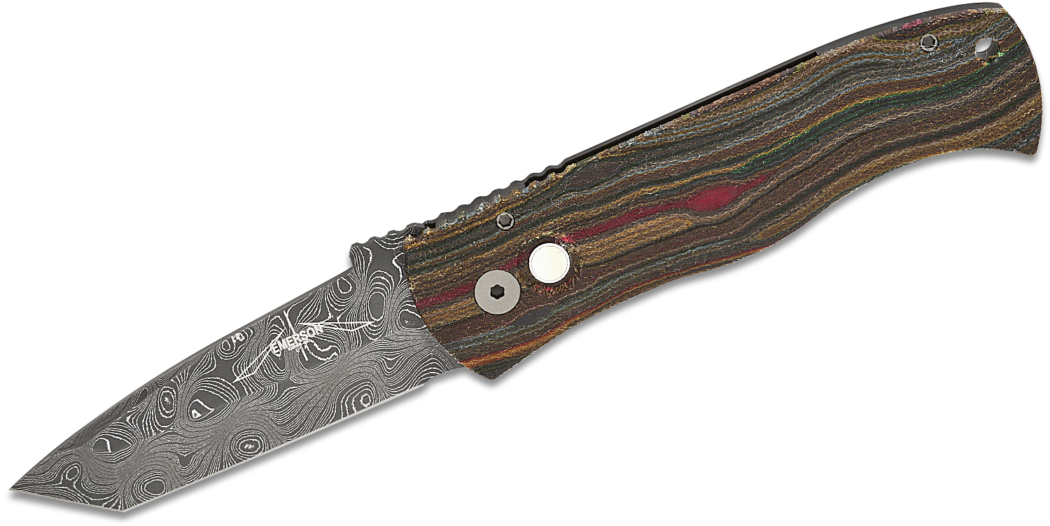 Pro-Tech Emerson CQC7 AUTO Folding Knife 3.25" Nichols Raindrop Damasus ...