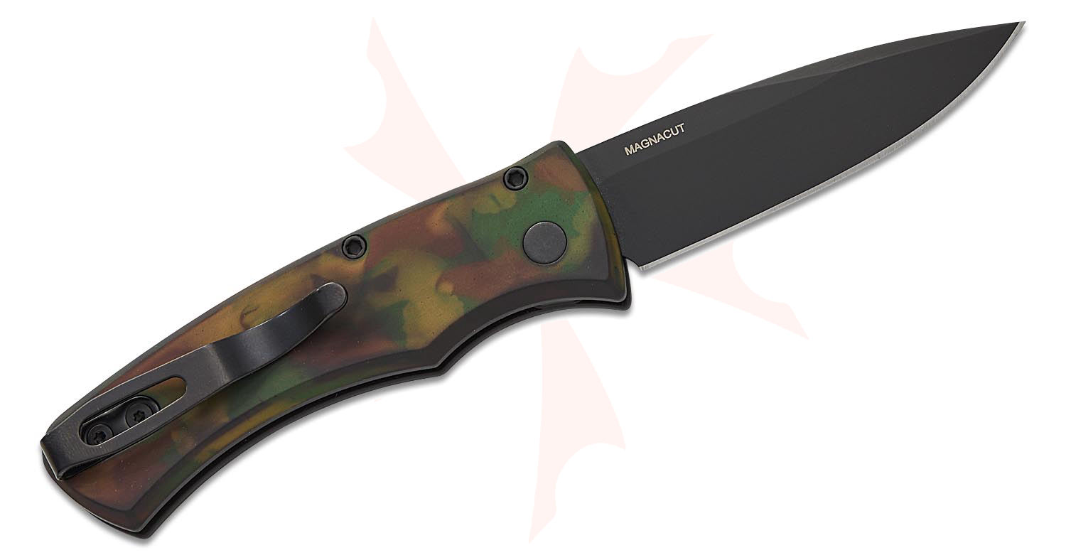 Pro-Tech Duke 2 AUTO Folding Knife 2.625" CPM-MagnaCut Black DLC Drop ...