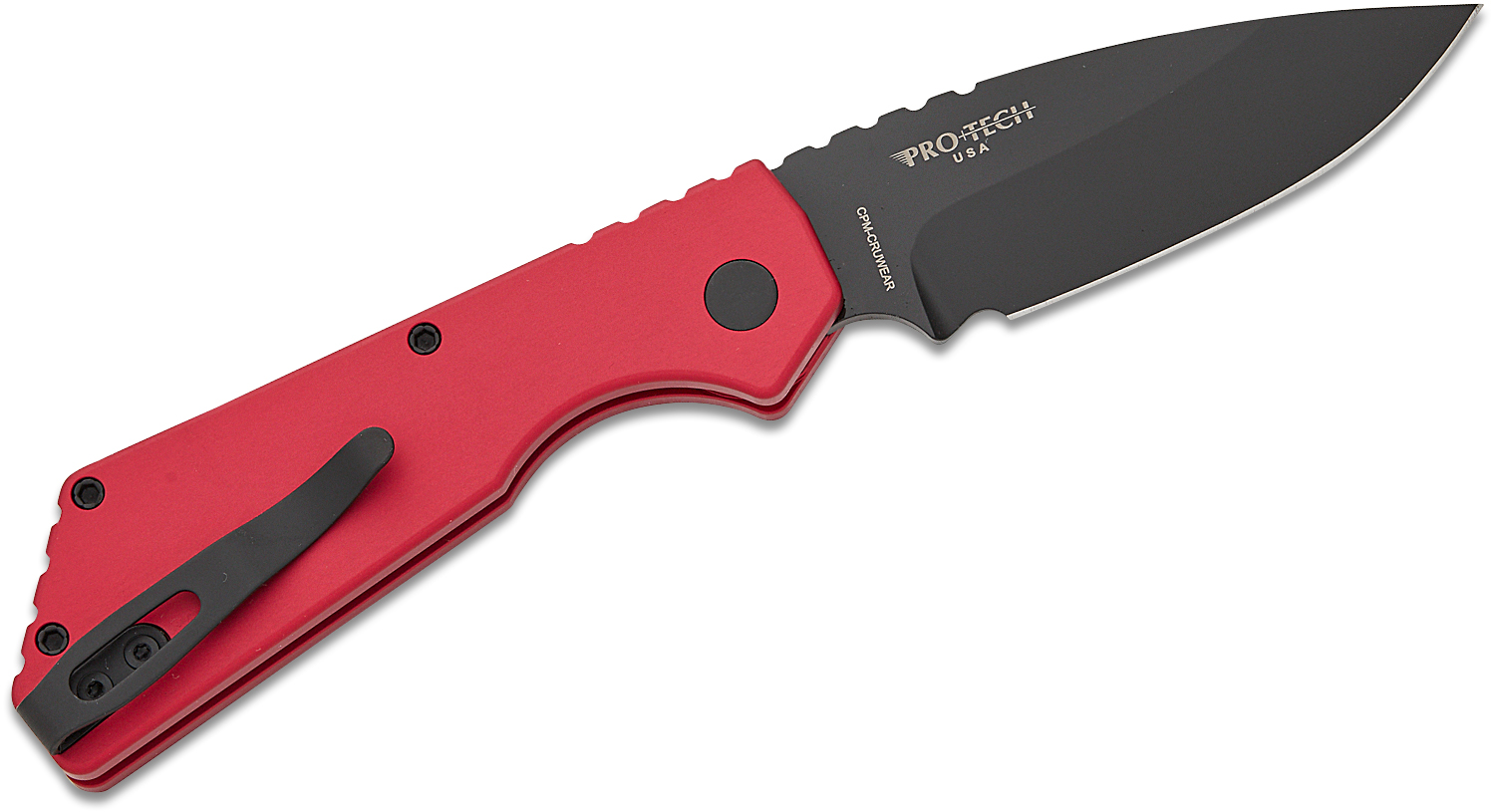 Pro-Tech Strider PT& AUTO Folding Knife 3.05" CPM-CruWear Black DLC ...