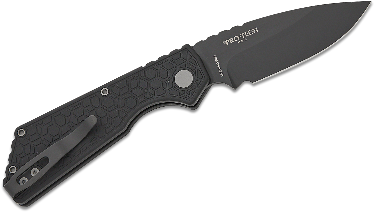 Pro-Tech Strider PT& AUTO Folding Knife 3.05" CPM-CruWear Black DLC ...