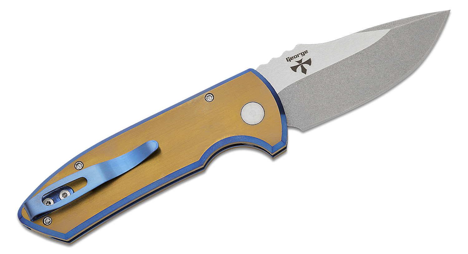 Pro-Tech Custom Les George SBR Short Bladed Rockeye AUTO Folding Knife 2.5" S35VN Stonewashed ...