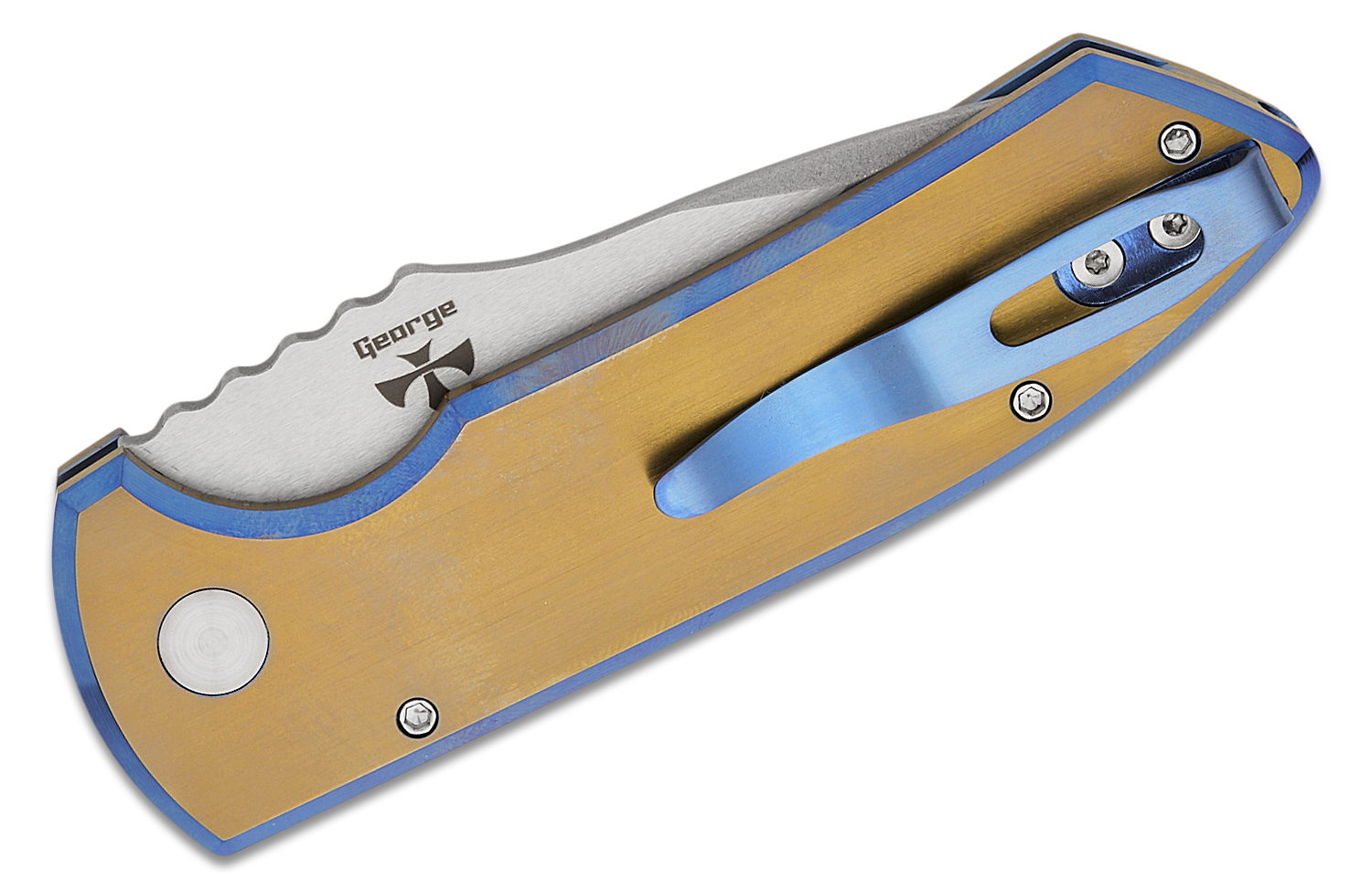 Pro-Tech Custom Les George SBR Short Bladed Rockeye AUTO Folding Knife 2.5" S35VN Stonewashed ...