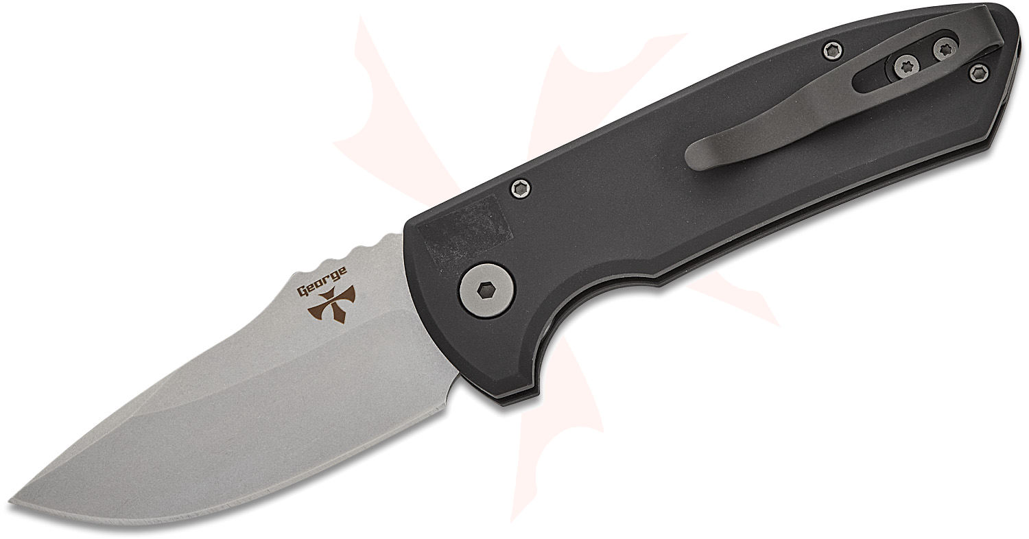 Pro-Tech LG401 Left Handed Les George SBR Short Bladed Rockeye AUTO Folding Knife 2.5" CPM-S35VN ...