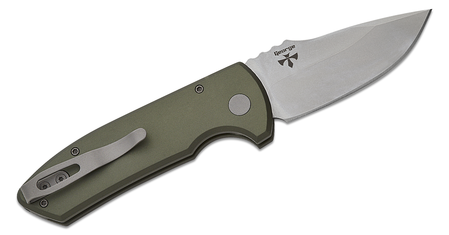 Pro-Tech LG405 Les George SBR Short Bladed Rockeye AUTO Folding Knife 2.5" S35VN Stonewashed ...