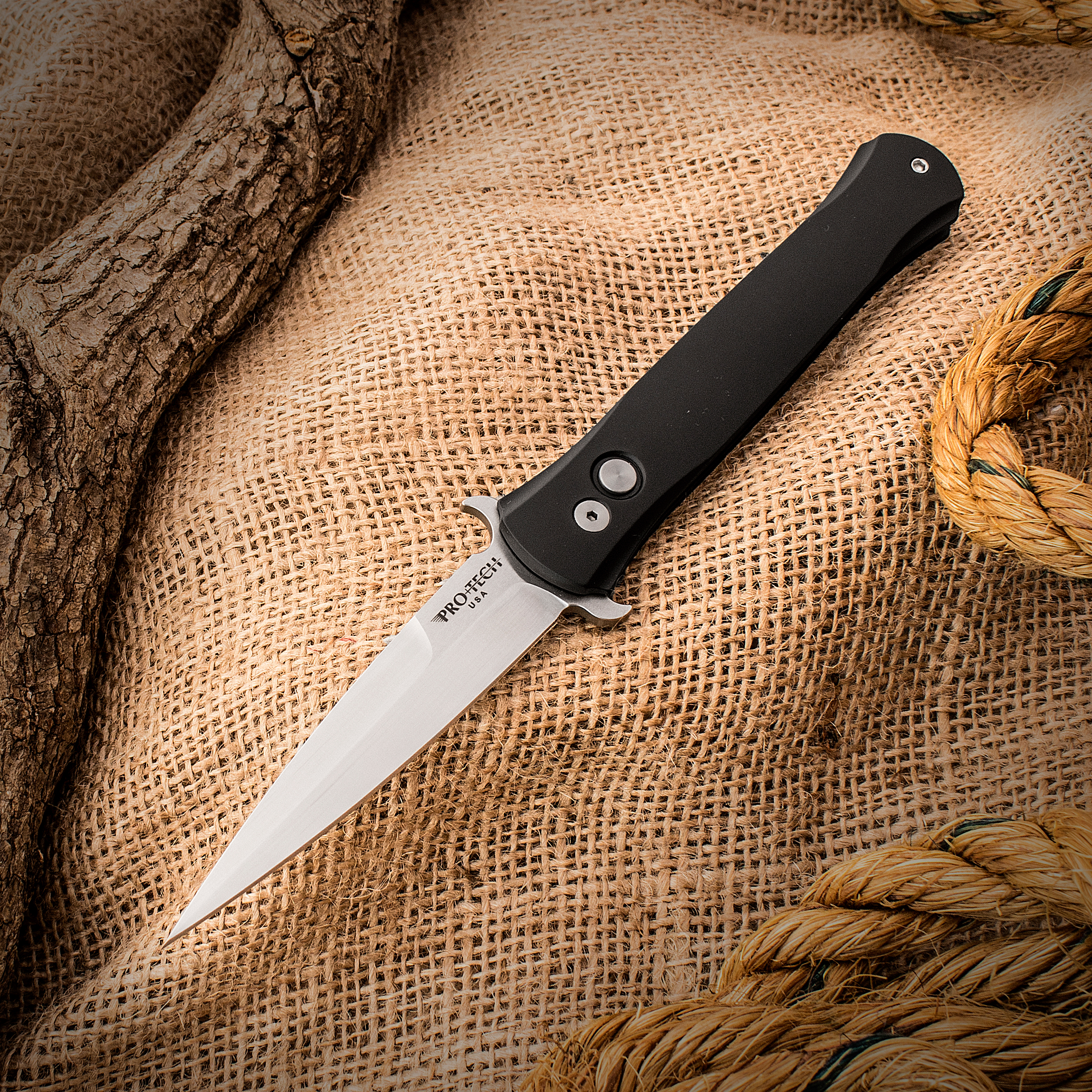 Pro-Tech 1721 Don AUTO Folding Knife 3.5" 154CM Satin Plain Blade ...