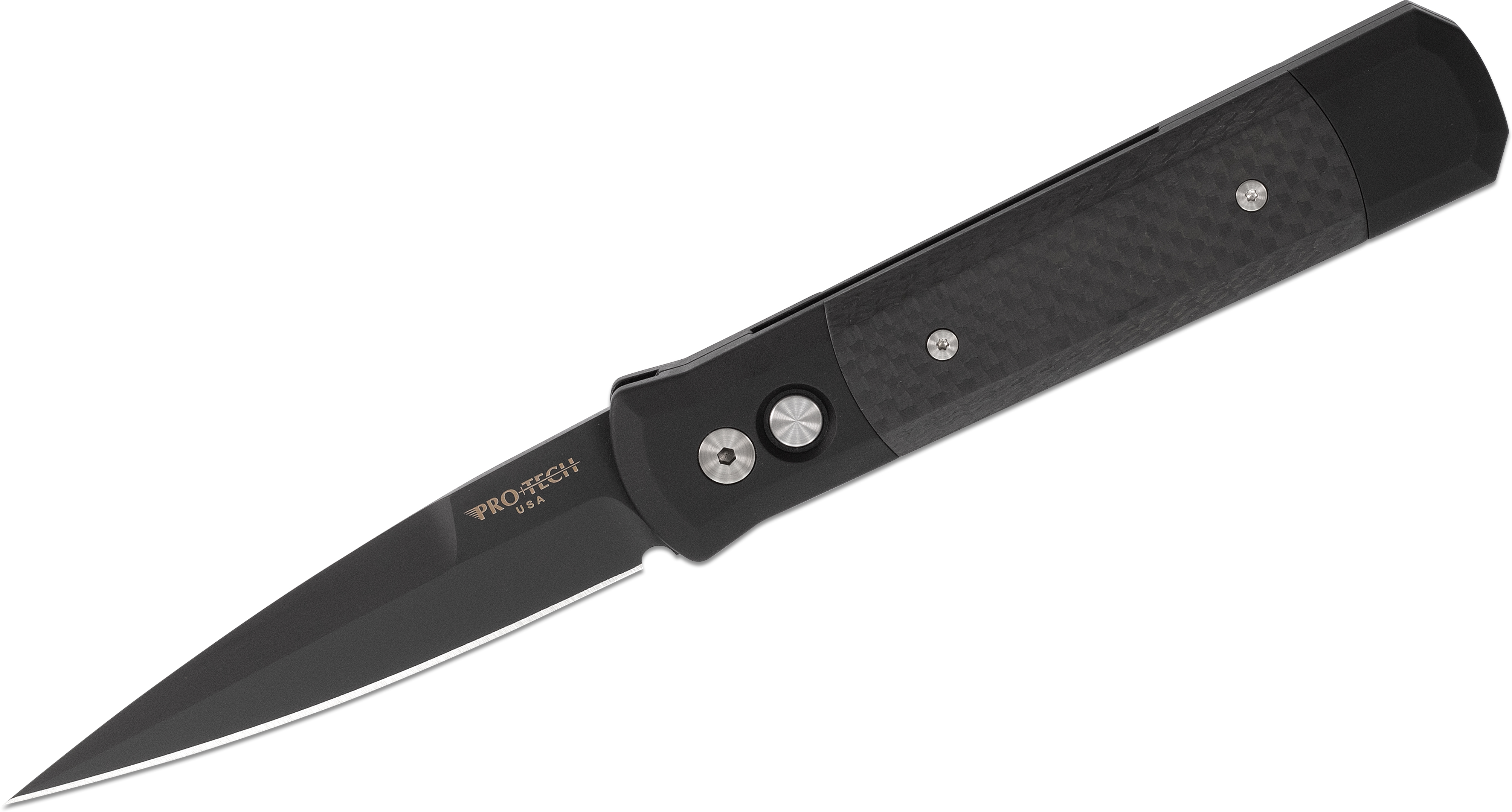 Pro-Tech 901BT Godfather AUTO Folding Knife 4" 154CM Black DLC Plain ...