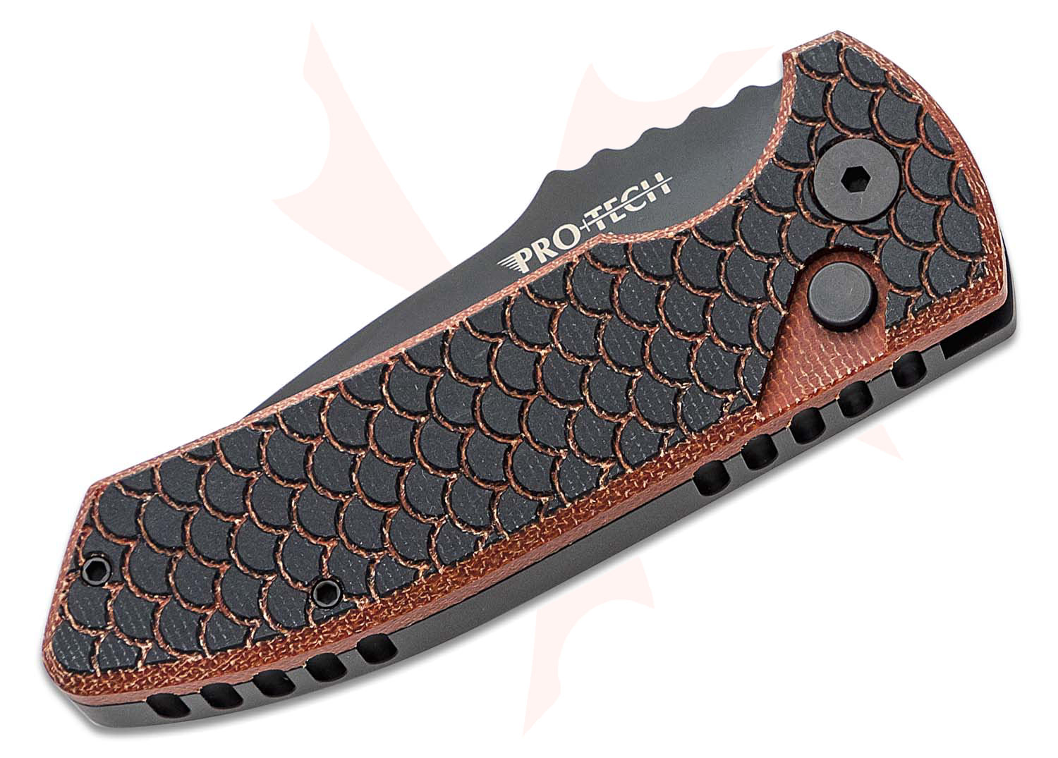 Pro-Tech Les George SBR Short Bladed Rockeye AUTO Folding Knife 2.5" S35VN Black DLC Plain Blade ...