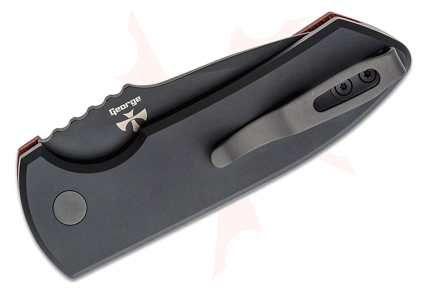 Pro-Tech Les George SBR Short Bladed Rockeye AUTO Folding Knife 2.5" S35VN Black DLC Plain Blade ...