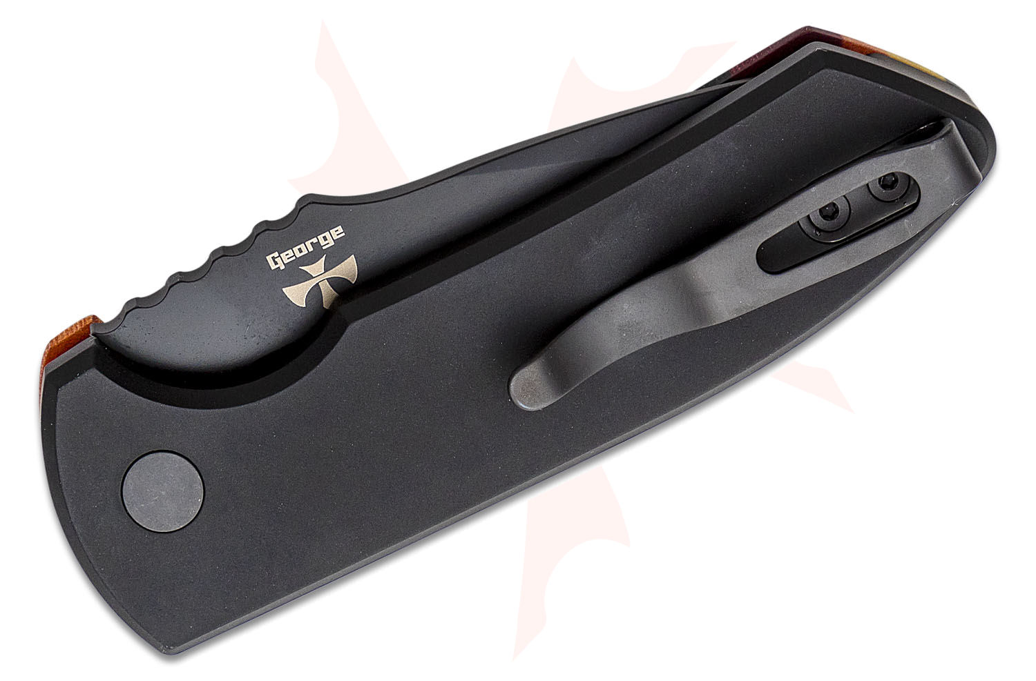 Pro-Tech Les George SBR Short Bladed Rockeye AUTO Folding Knife 2.5" S35VN Black DLC Plain Blade ...