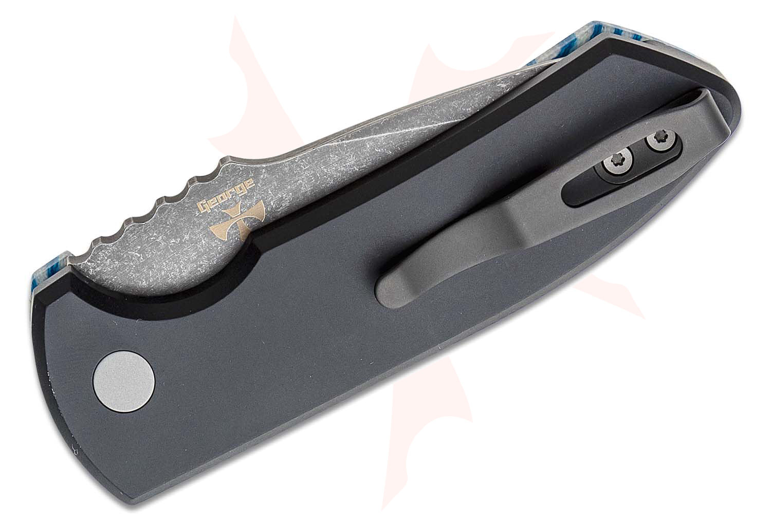 Pro-Tech Les George SBR Short Bladed Rockeye AUTO Folding Knife 2.5" S35VN Acid Washed Plain ...