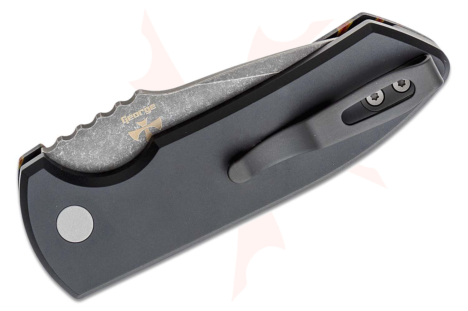 Pro-Tech Les George SBR Short Bladed Rockeye AUTO Folding Knife 2.5" S35VN Acid Washed Plain ...