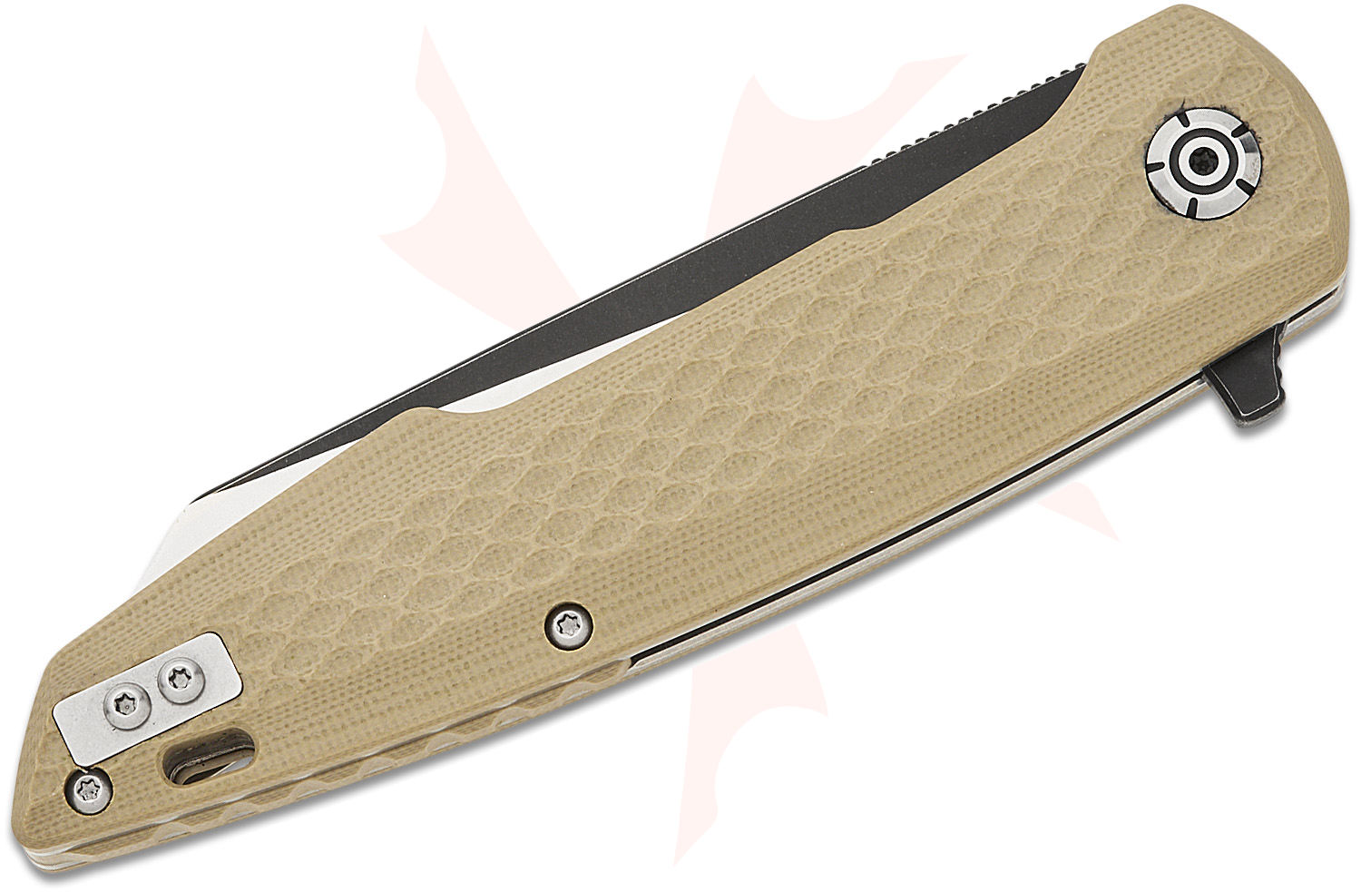 QSP Knives Phoenix Flipper Knife 3.75" D2 Two-Tone Reverse Tanto Blade ...