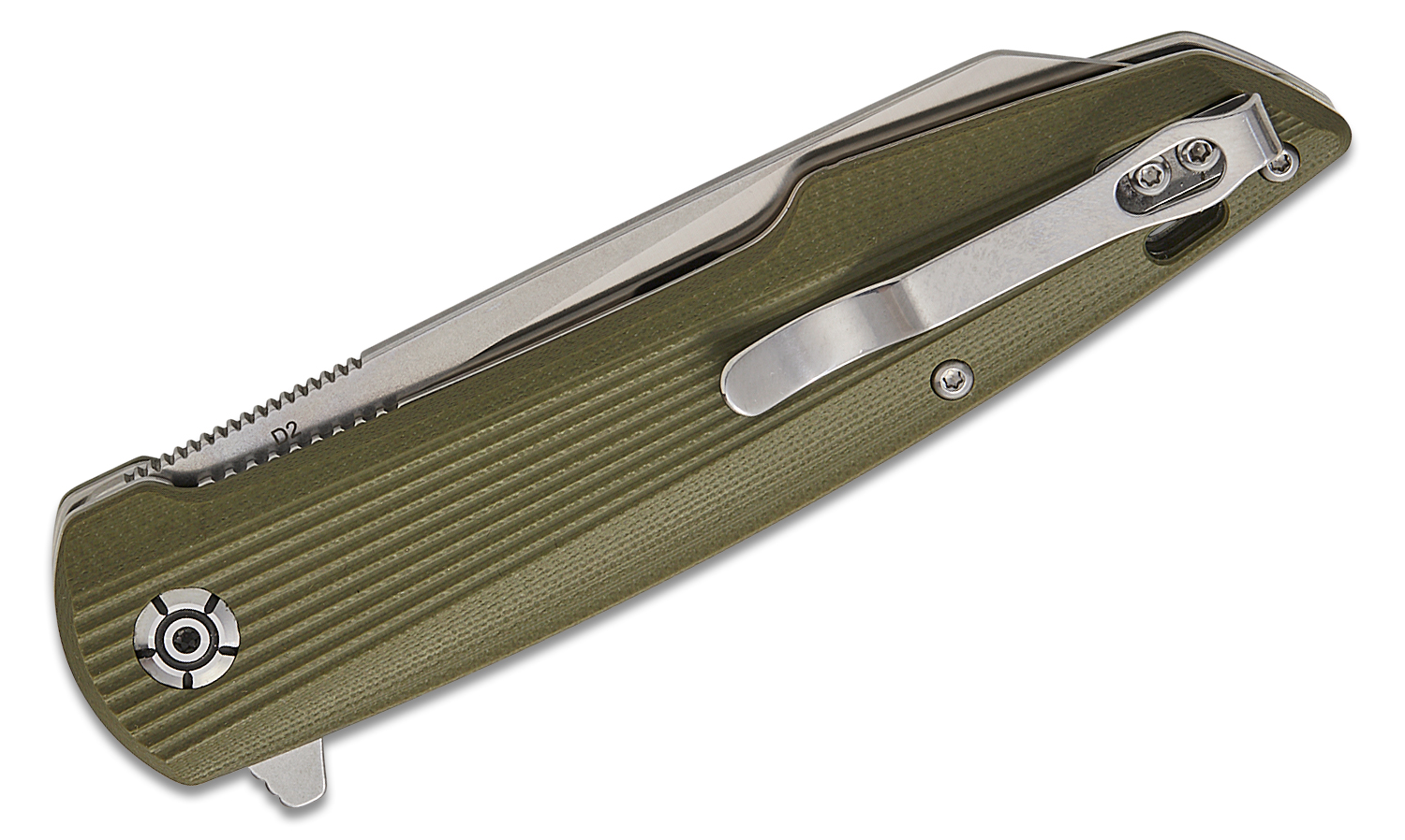 QSP Knives Phoenix Flipper Knife 3.75" D2 Two-Tone Reverse Tanto Blade ...