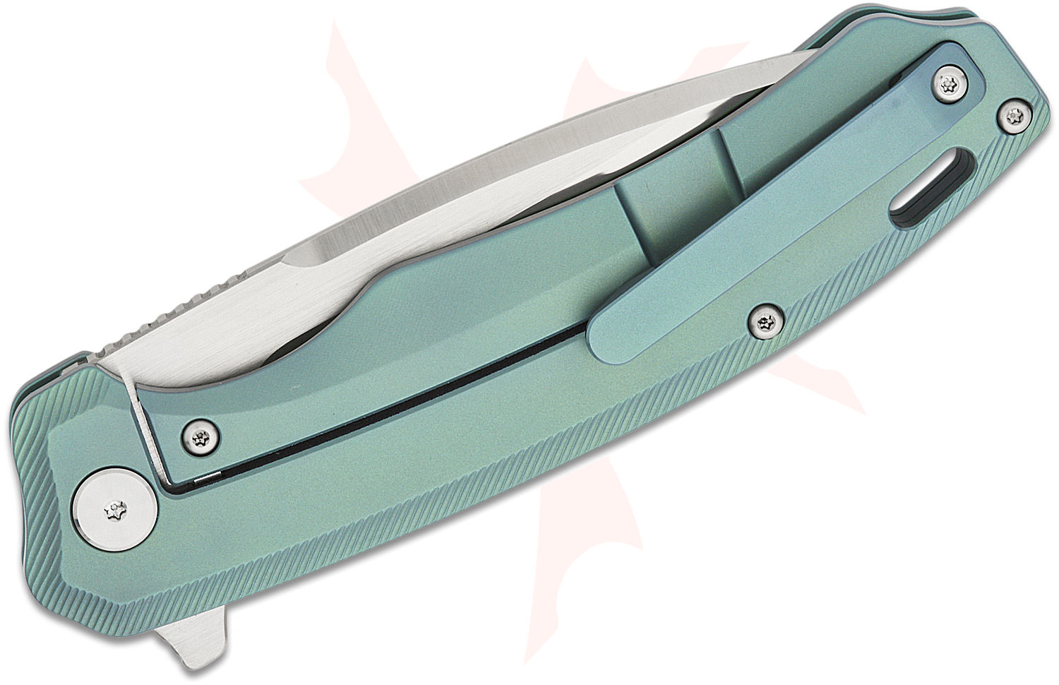 QSP Knives Woodpecker Frame Lock Flipper Knife 3.75" M390 Satin Drop ...