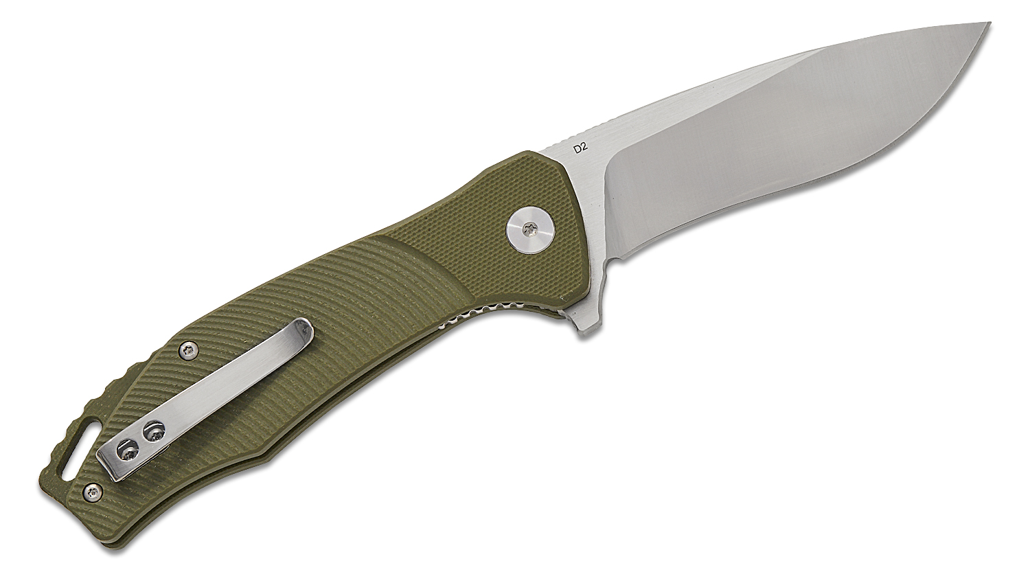 QSP Knives Raven Flipper Knife 3.38" D2 Two-Tone Recurve Drop Point ...