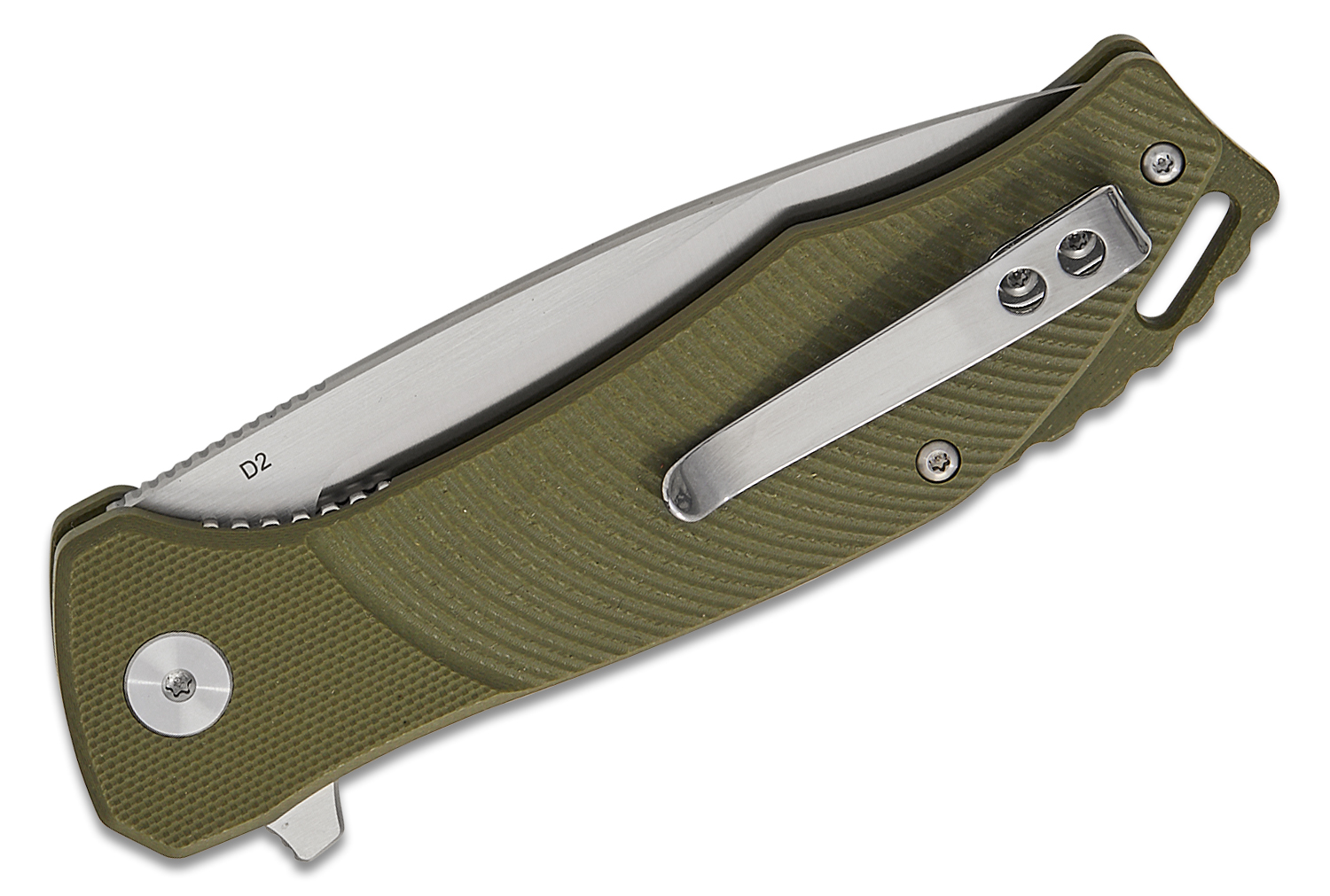 QSP Knives Raven Flipper Knife 3.38" D2 Two-Tone Recurve Drop Point ...
