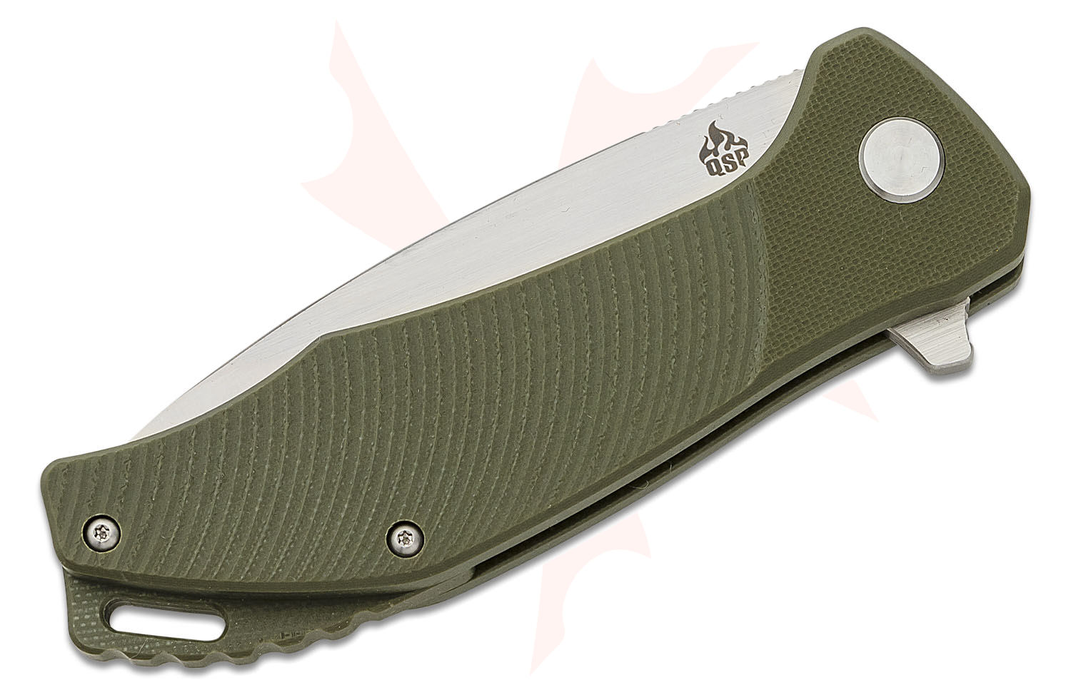 QSP Knives Raven Flipper Knife 3.375" D2 Two-Tone Recurve Drop Point ...