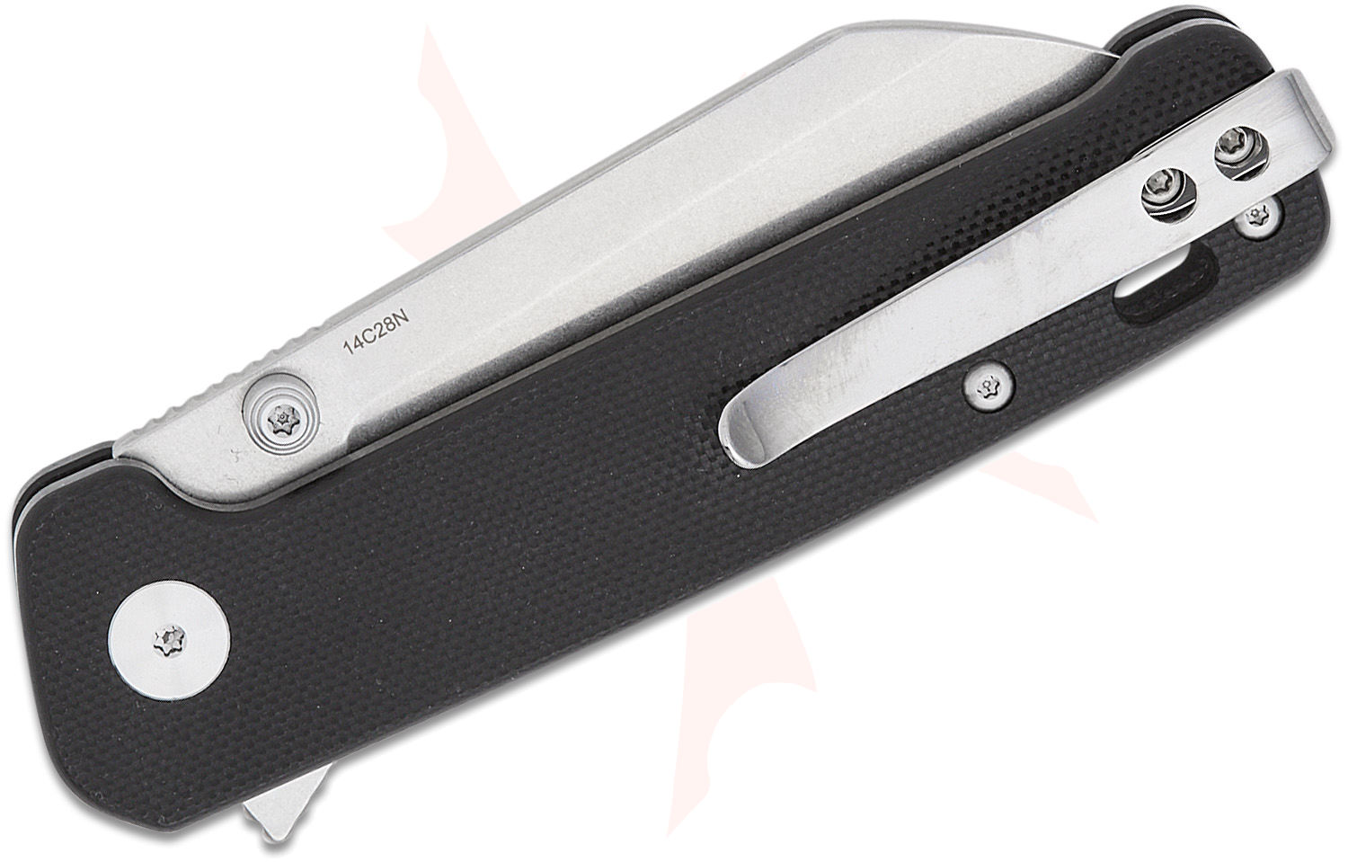 QSP Knives Penguin Button Lock Flipper Knife 3.06" 14C28N Stonewashed ...