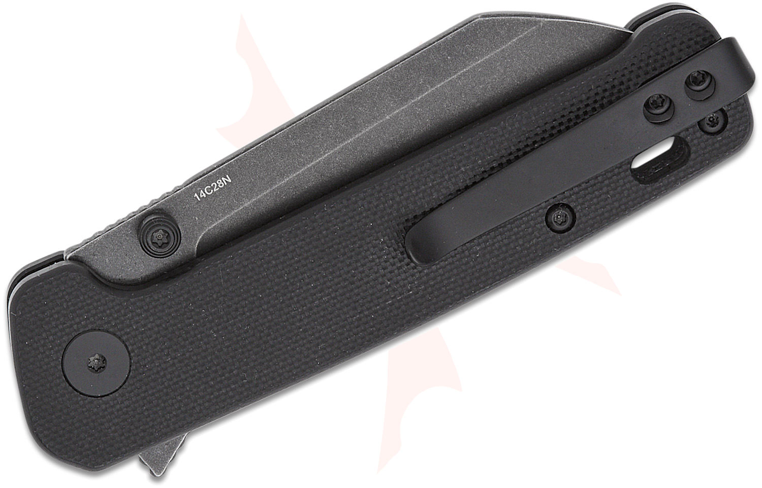 QSP Knives Penguin Button Lock Flipper Knife 3.06" 14C28N Black ...