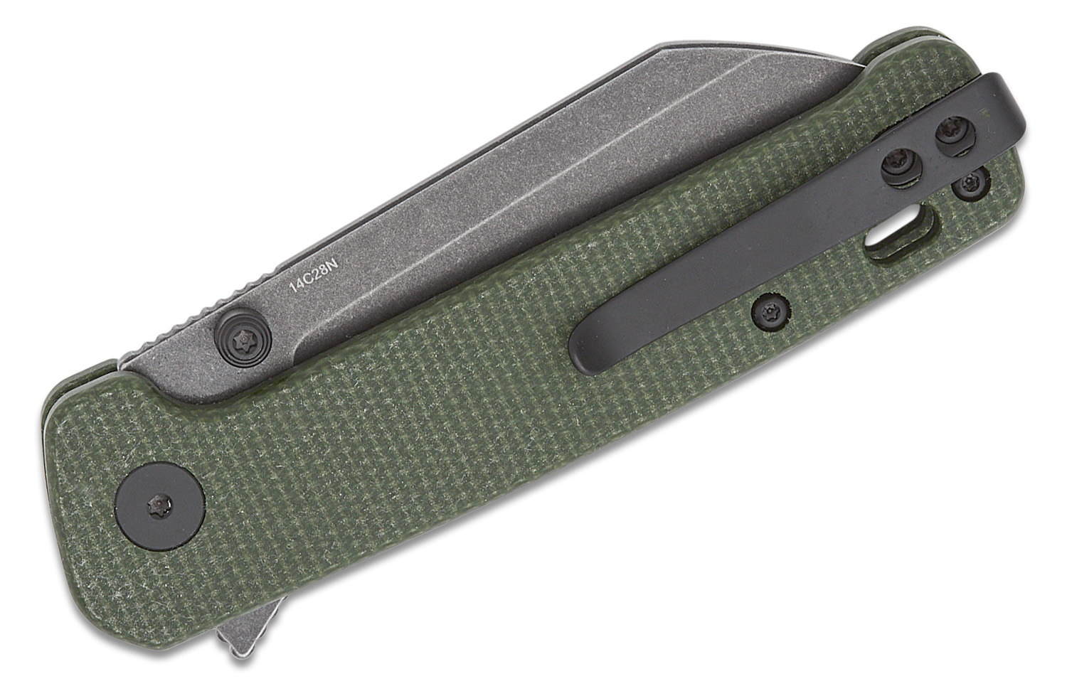 QSP Knives Penguin Button Lock Flipper Knife 3.06" 14C28N Black ...