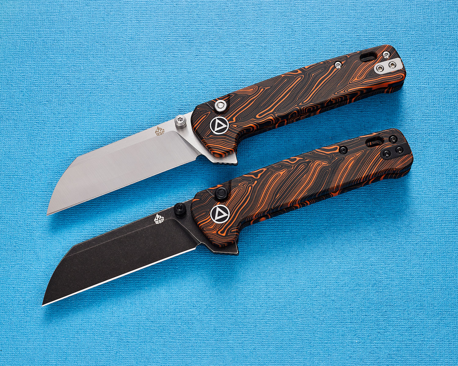 QSP Knives Penguin Button Lock Flipper Knife 3.06" CPM-S35VN Satin ...