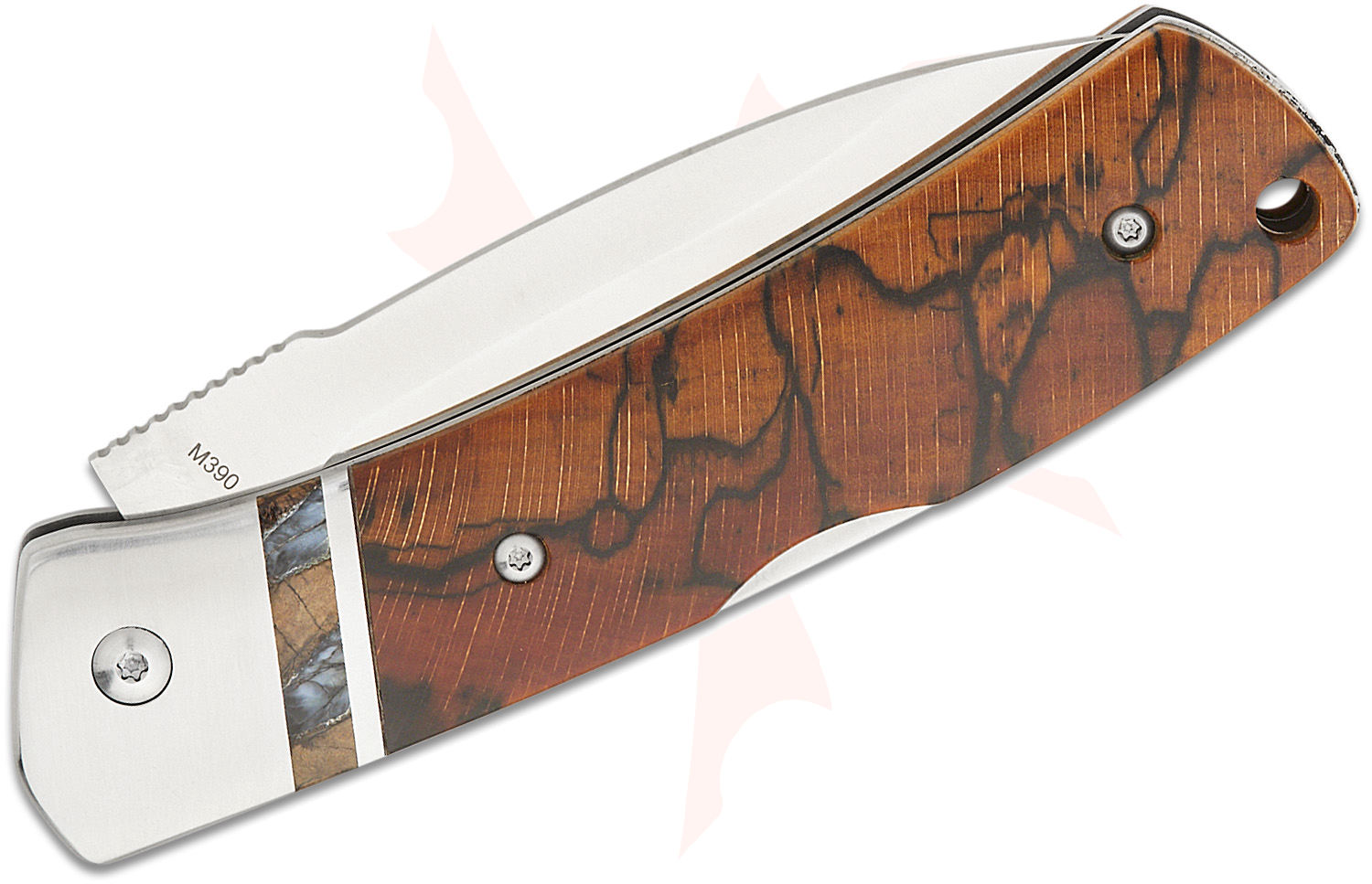 QSP Knives Mustang Folding Knife 3.125" M390 Satin Drop Point Blade ...