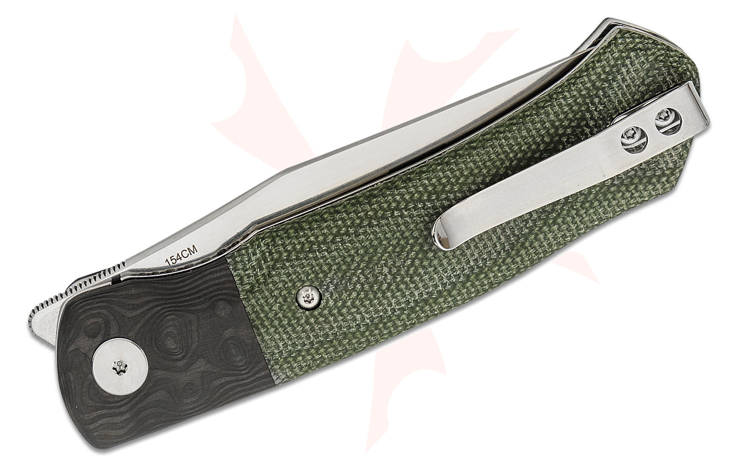 QSP Knives Gannet Front Flipper Knife 3.375" 154CM Satin Clip Point ...