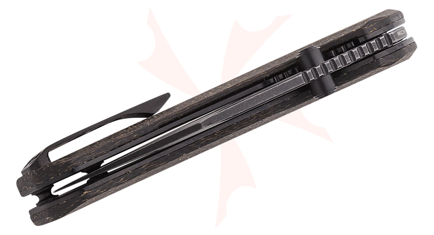 QSP Knives Kestrel Flipper Knife 2.88" 14C28N Black Stonewashed Clip Point Blade, Dark Brown ...