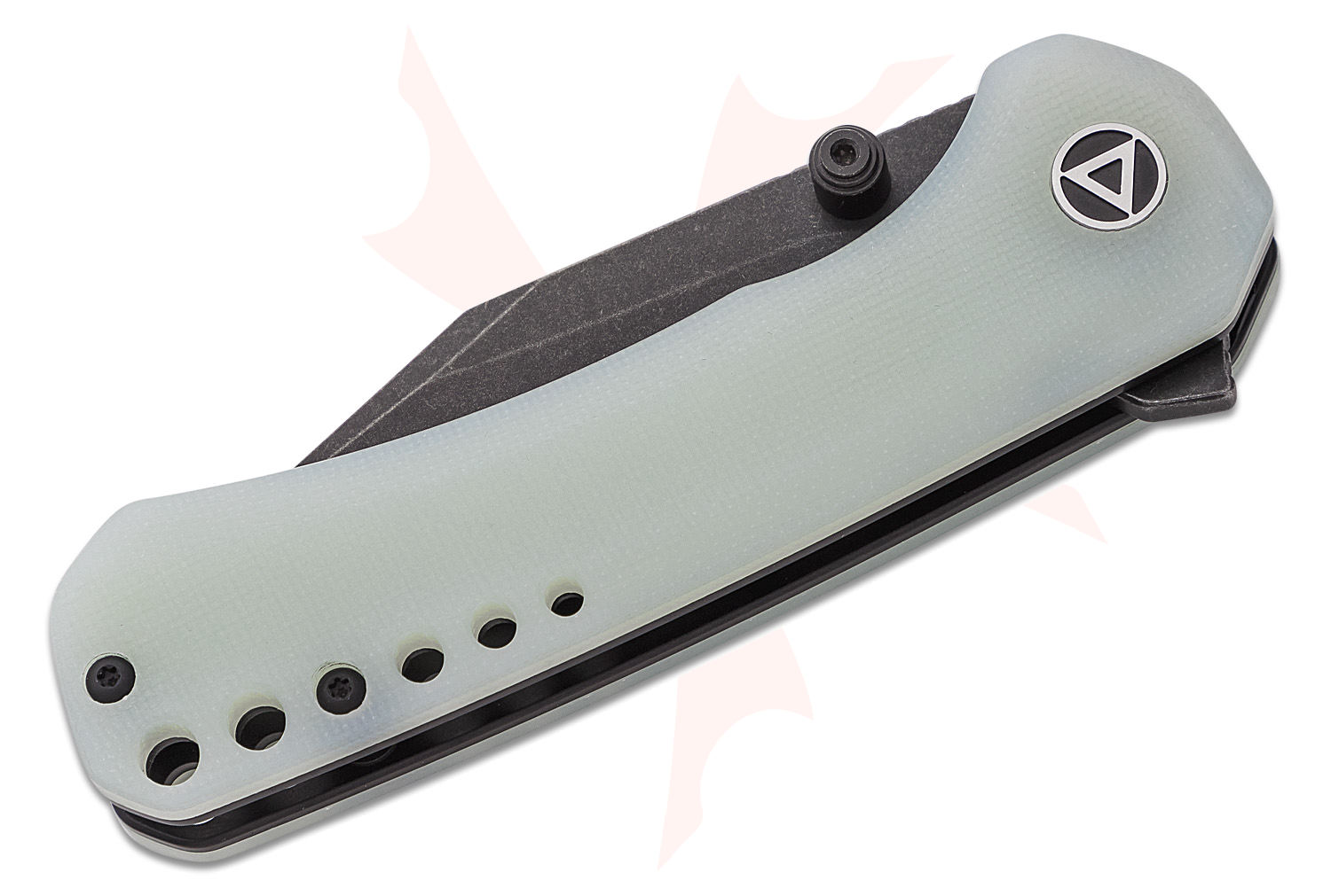 QSP Knives Kestrel Flipper Knife 2.88" 14C28N Black Stonewashed Clip ...