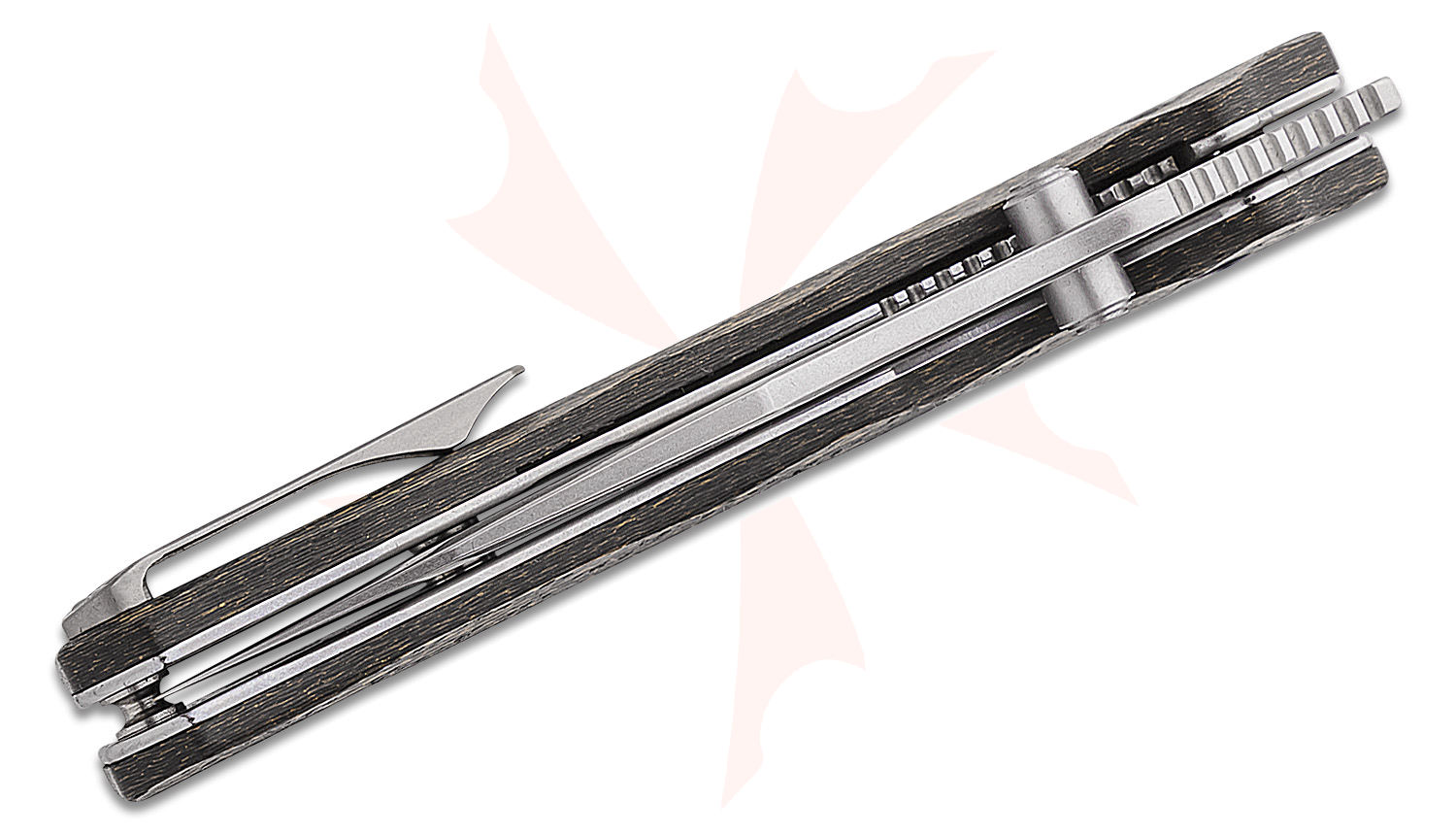 QSP Knives Hornbill Front Flipper Knife 3.25" S35VN Stonewashed Drop ...