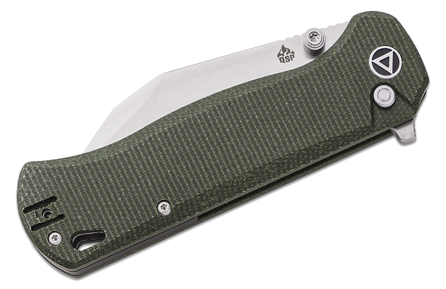 QSP Knives Swordfish Flipper Knife 3.63" 14C28N Stonewashed Wharncliffe ...