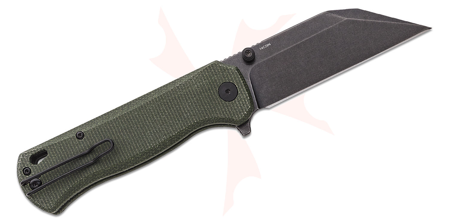QSP Knives Swordfish Flipper Knife 3.63" 14C28N Black Stonewashed ...