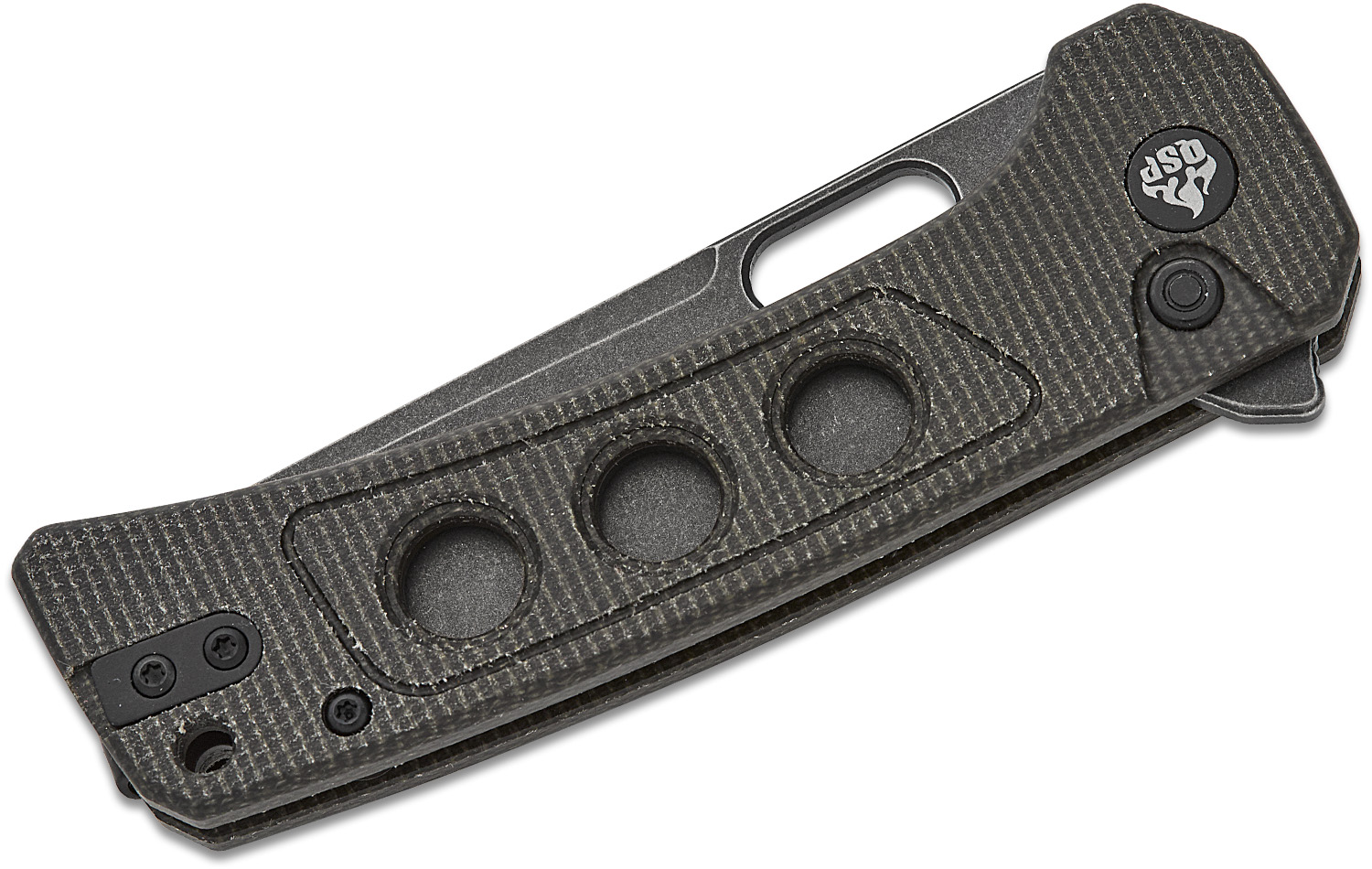 QSP Knives Unicorn Button Lock Flipper Knife 3.25" 14C28N Black ...