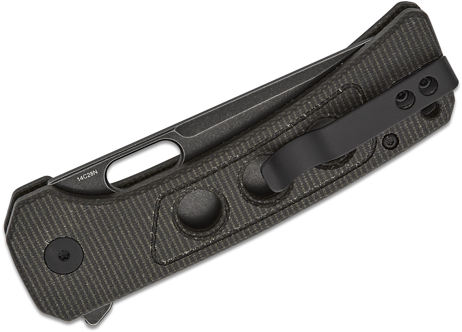 QSP Knives Unicorn Button Lock Flipper Knife 3.25" 14C28N Black ...