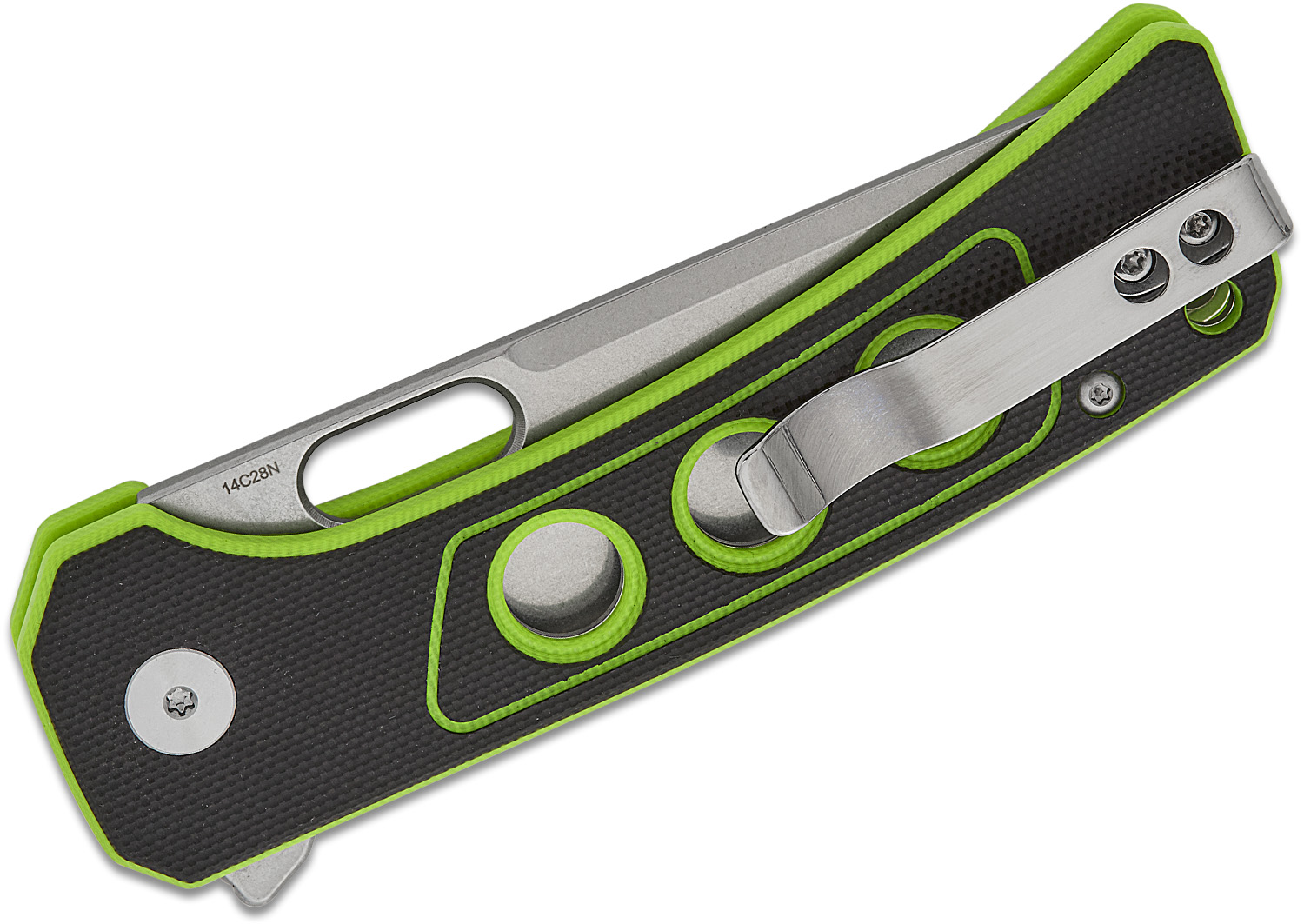 QSP Knives Unicorn Button Lock Flipper Knife 3.25" 14C28N Stonewashed ...