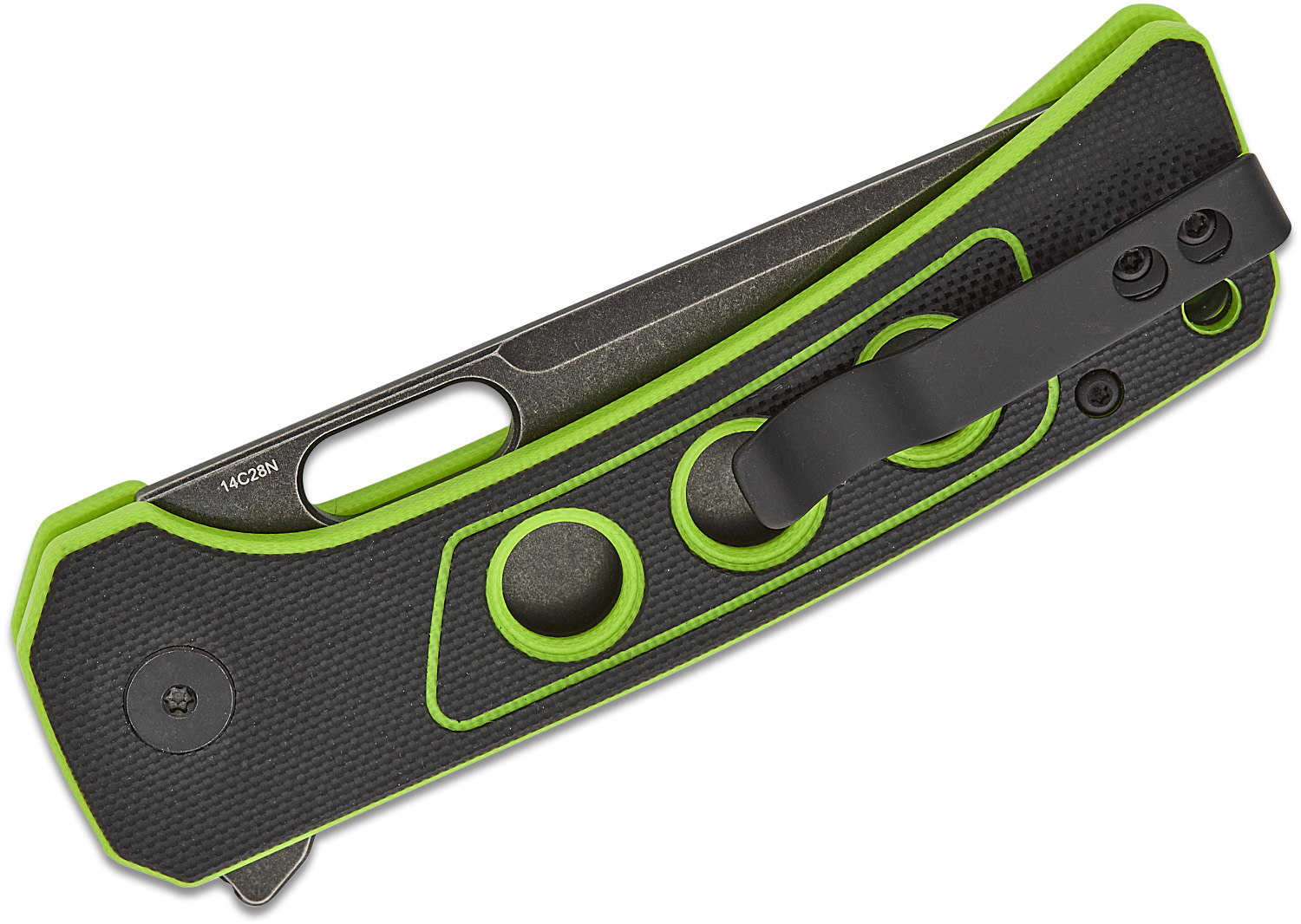 QSP Knives Unicorn Button Lock Flipper Knife 3.25" 14C28N Black ...