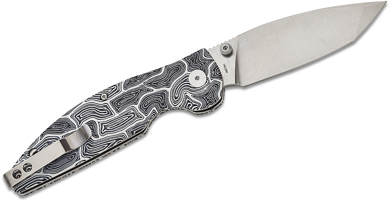 QSP Knives Turtle Punk Liner Lock Folding Knife 3.5" 14C28N Stonewashed ...