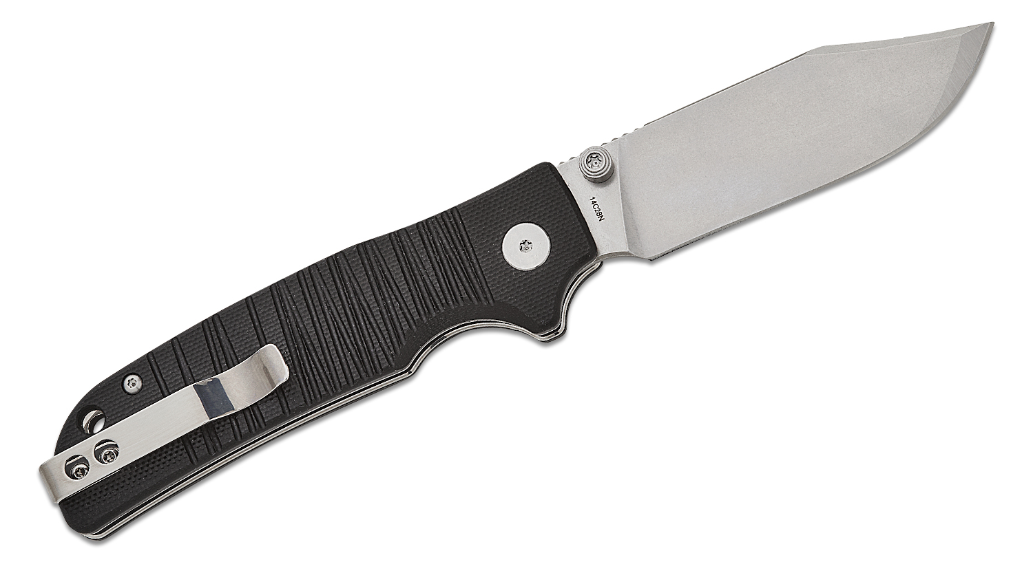 QSP Knives Kali Button Lock Folding Knife 3.25" 14C28N Stonewashed Clip ...