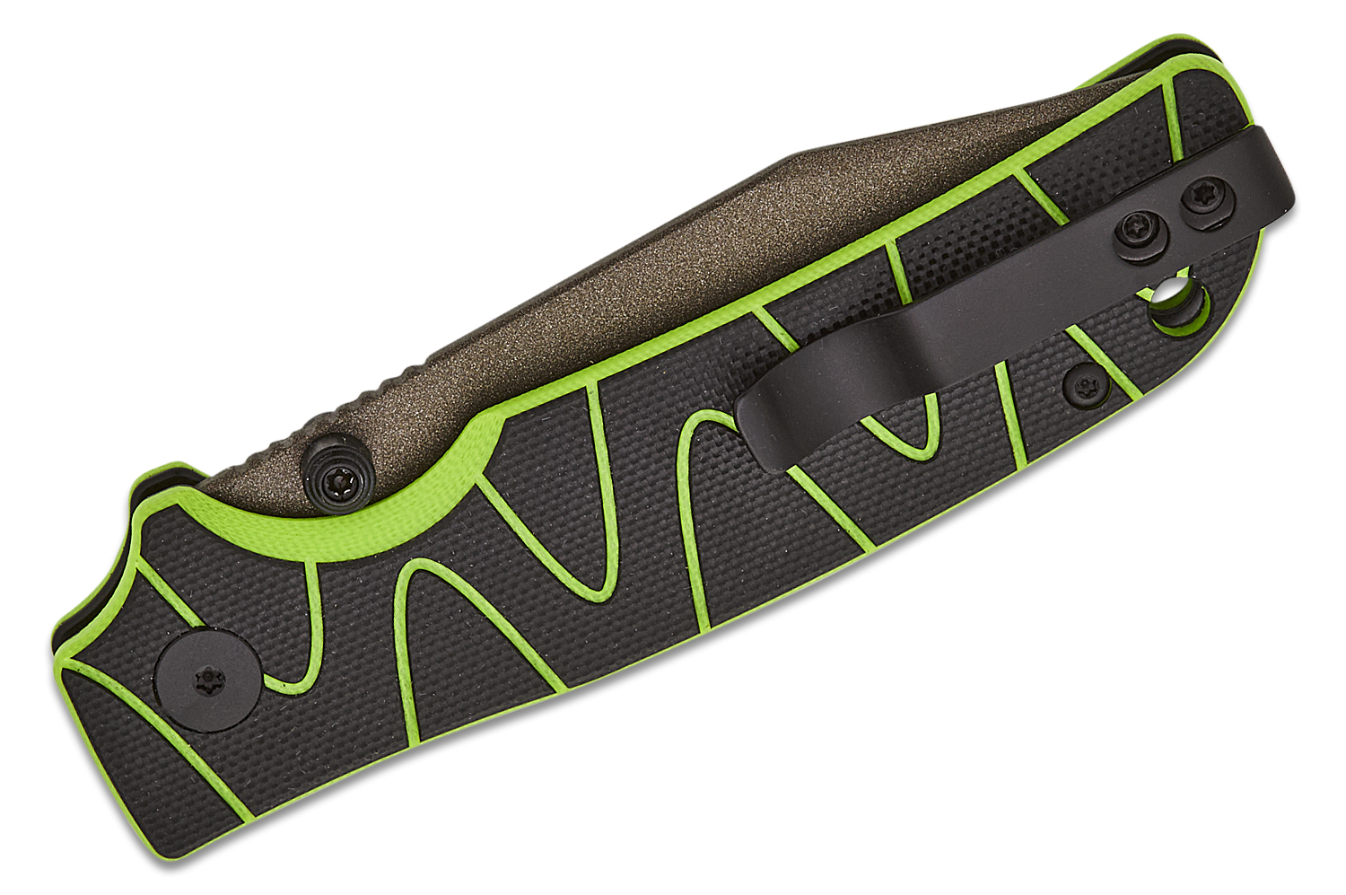 QSP Knives Kali Button Lock Folding Knife 3.25" 14C28N Champagne Clip ...