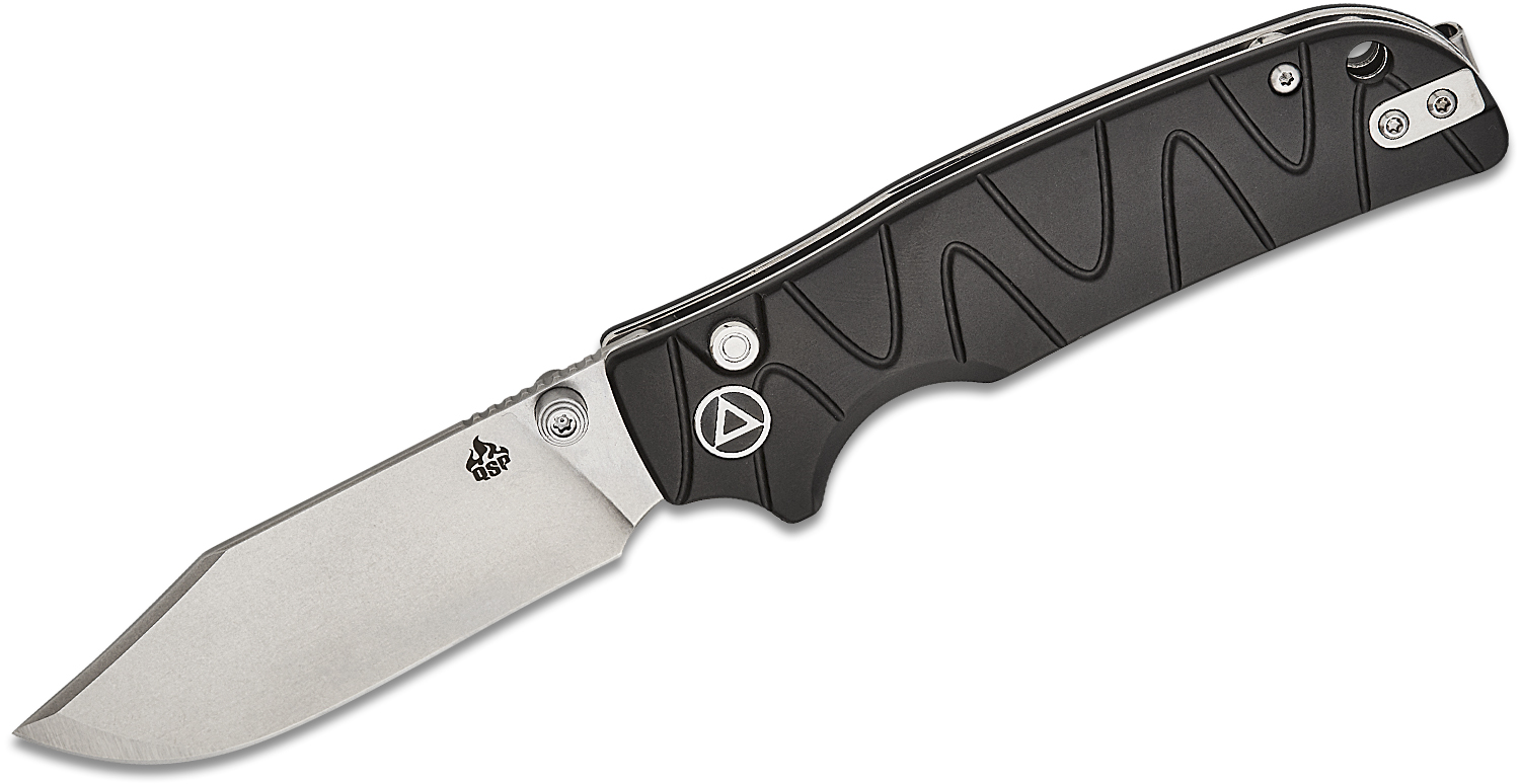 QSP Knives Kali Button Lock Folding Knife 3.25" 14C28N Stonewashed Clip ...