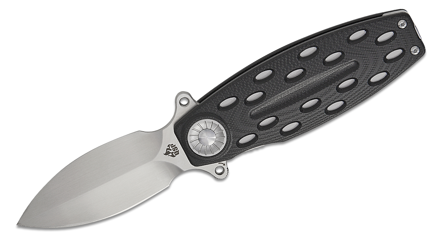 QSP Knives Beetle Liner Lock Flipper Knife 2.95" 14C28N Satin Single-Edge Spear Point Blade ...