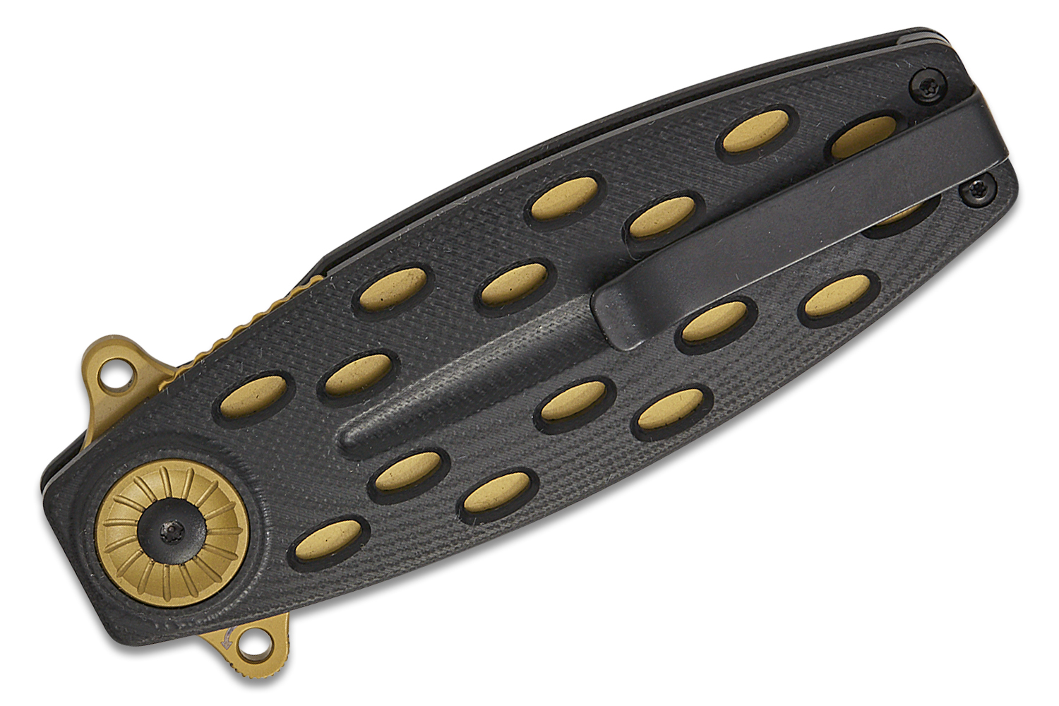 QSP Knives Beetle Liner Lock Flipper Knife 2.95" 14C28N Bronze Single ...