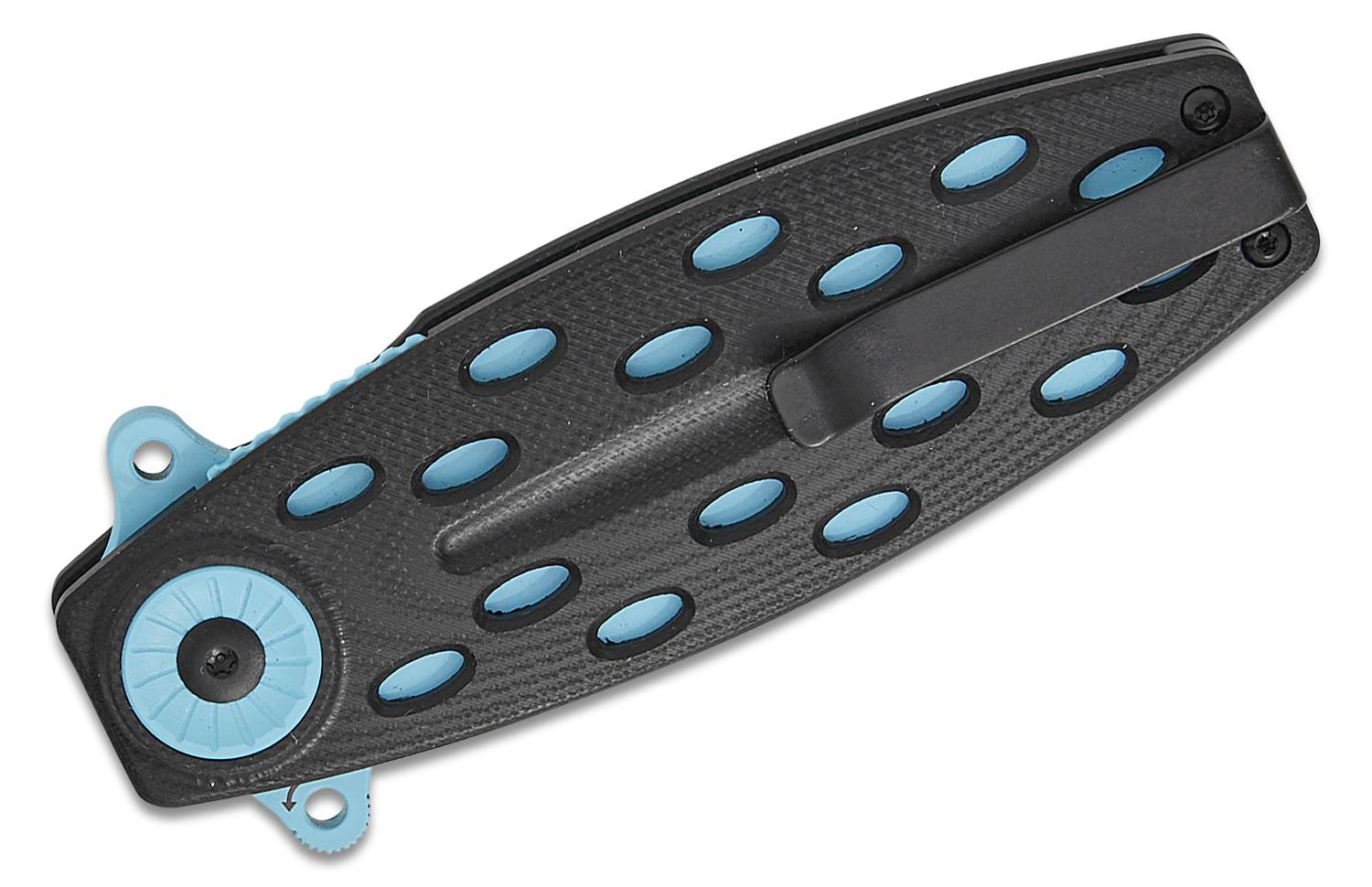 QSP Knives Beetle Liner Lock Flipper Knife 2.95" 14C28N Blue Single ...