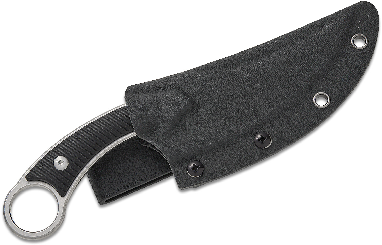 QSP Knives Viper Fixed Blade Knife 4" 10Cr15MoV Stonewashed Trailing ...