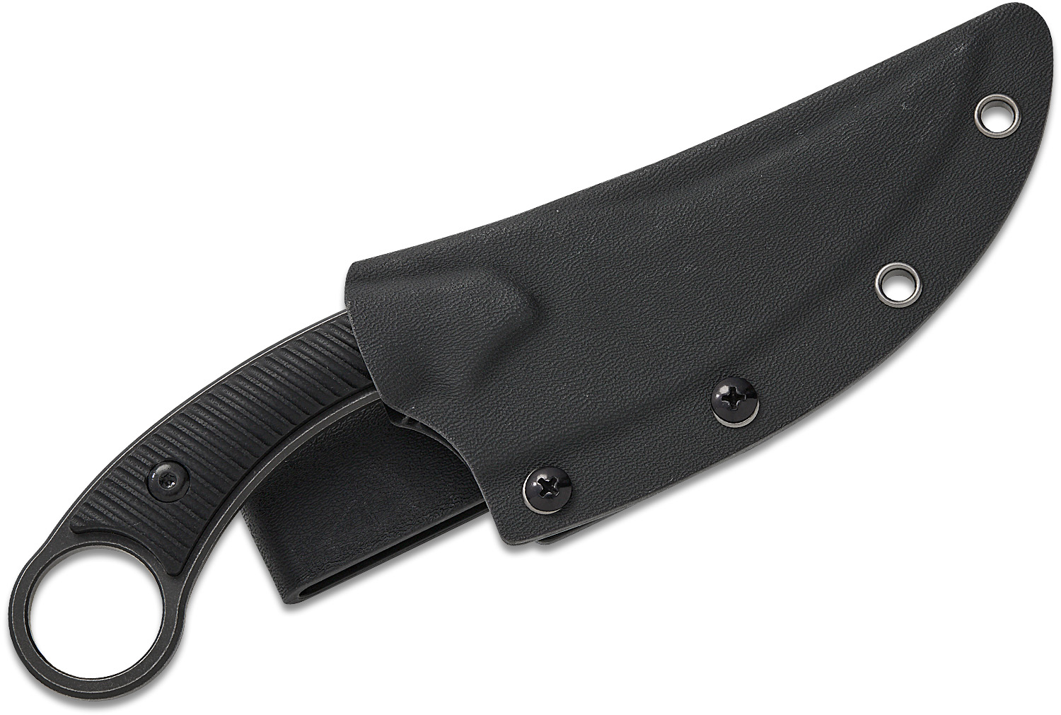 QSP Knives Viper Fixed Blade Knife 4" 10Cr15MoV Black Stonewashed ...