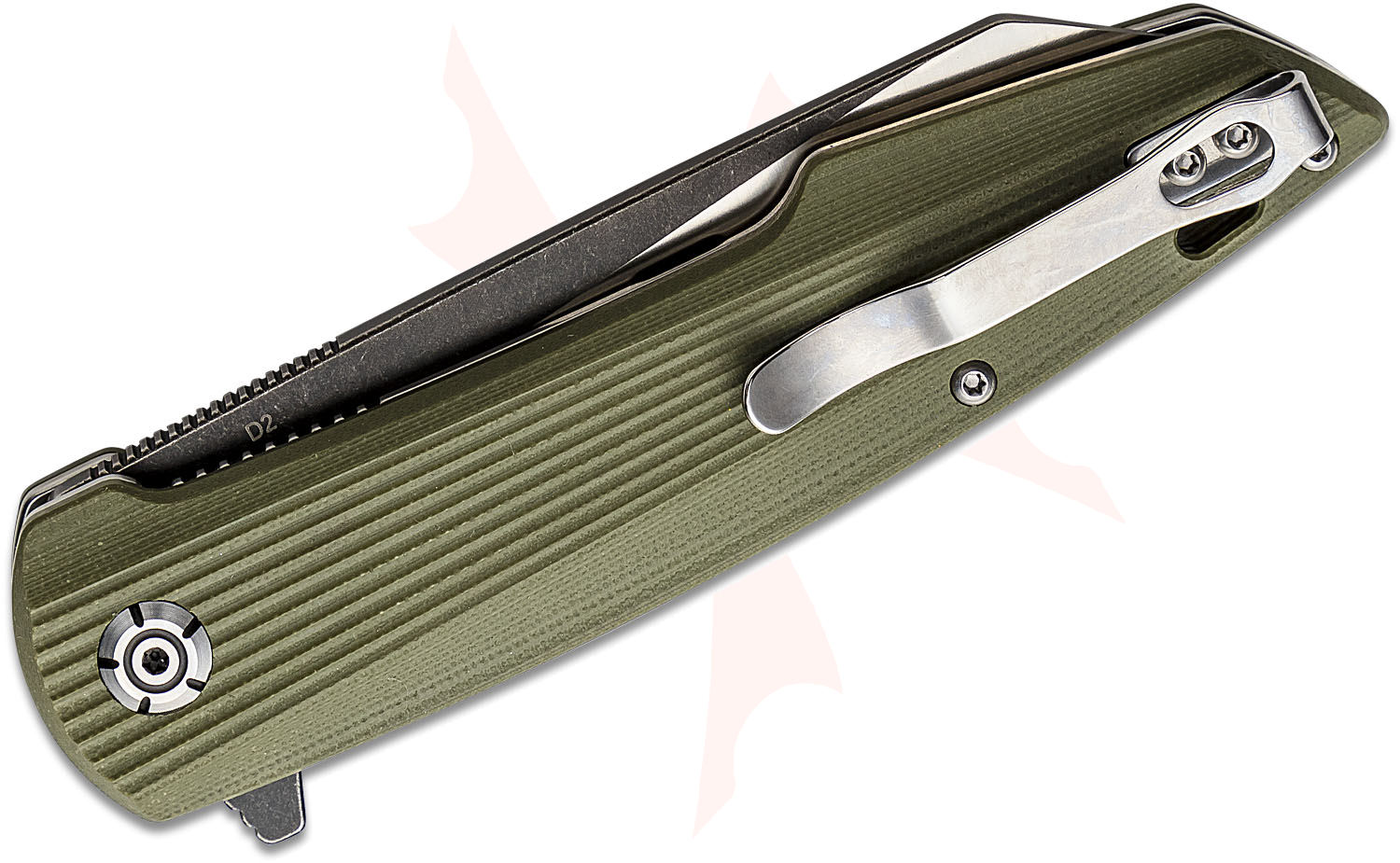 QSP Knives Phoenix Flipper Knife 3.75" D2 Two-Tone Reverse Tanto Blade ...