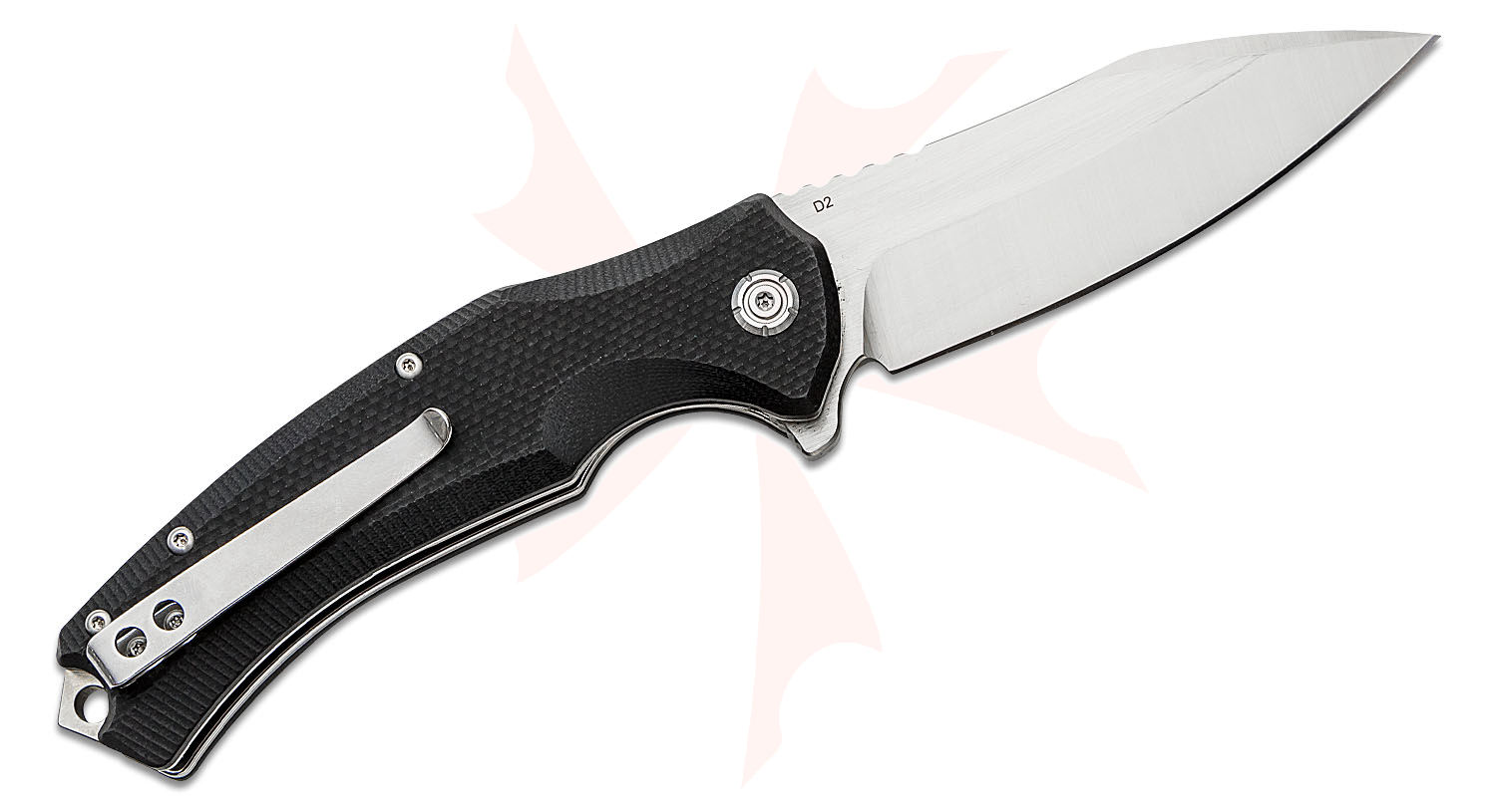 QSP Knives Snipe Flipper Knife 3.54" D2 Two-Tone Satin Sheepsfoot Blade ...