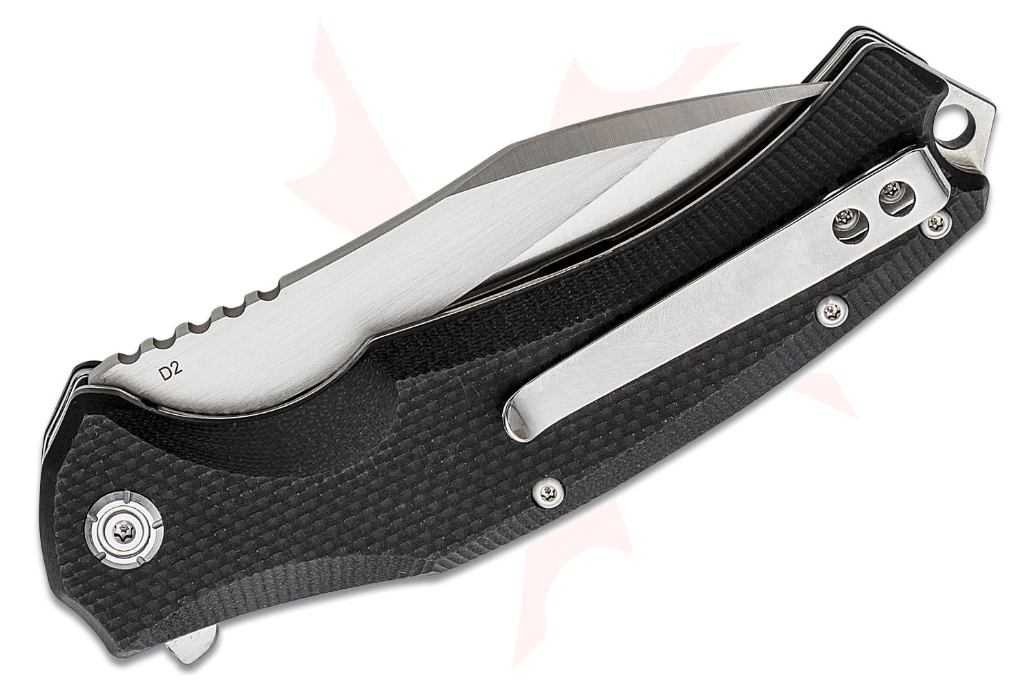 QSP Knives Snipe Flipper Knife 3.54" D2 Two-Tone Satin Sheepsfoot Blade ...