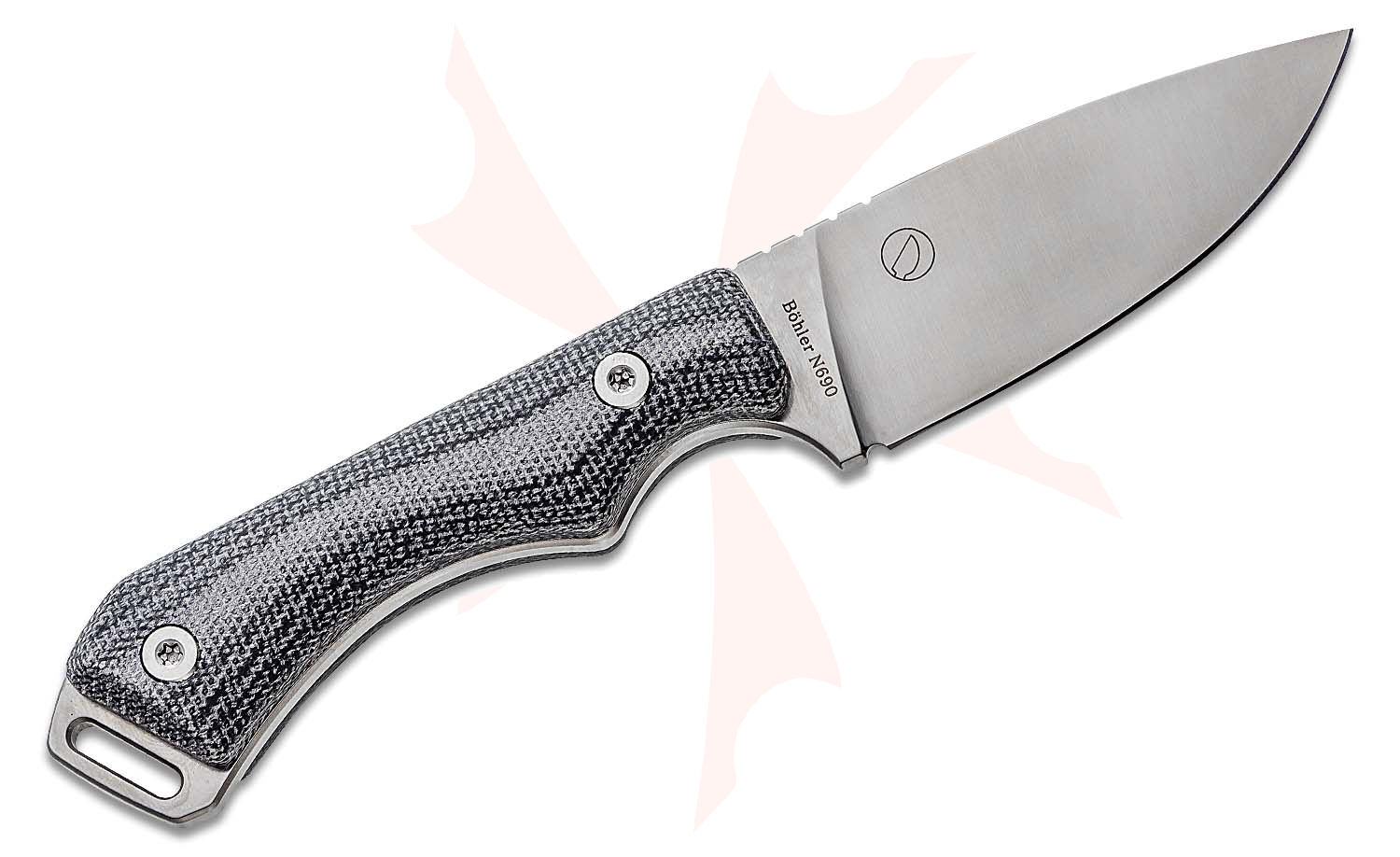 QSP Knives Workaholic Fixed Blade Knife 3.5" N690 Satin Drop Point ...